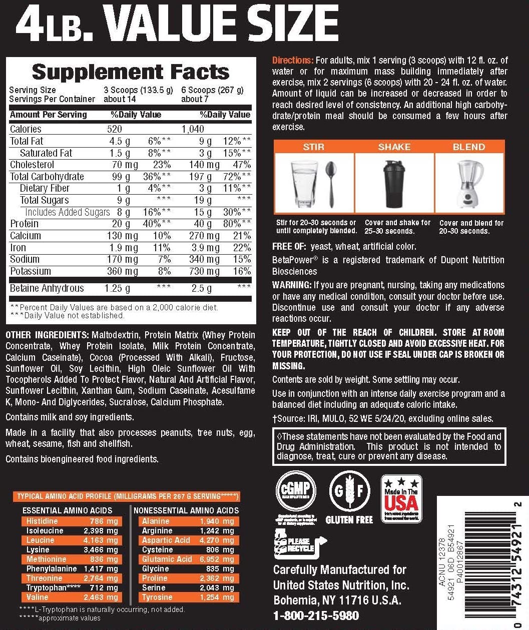 Nutritious Body Fortress weight gainers for bulking