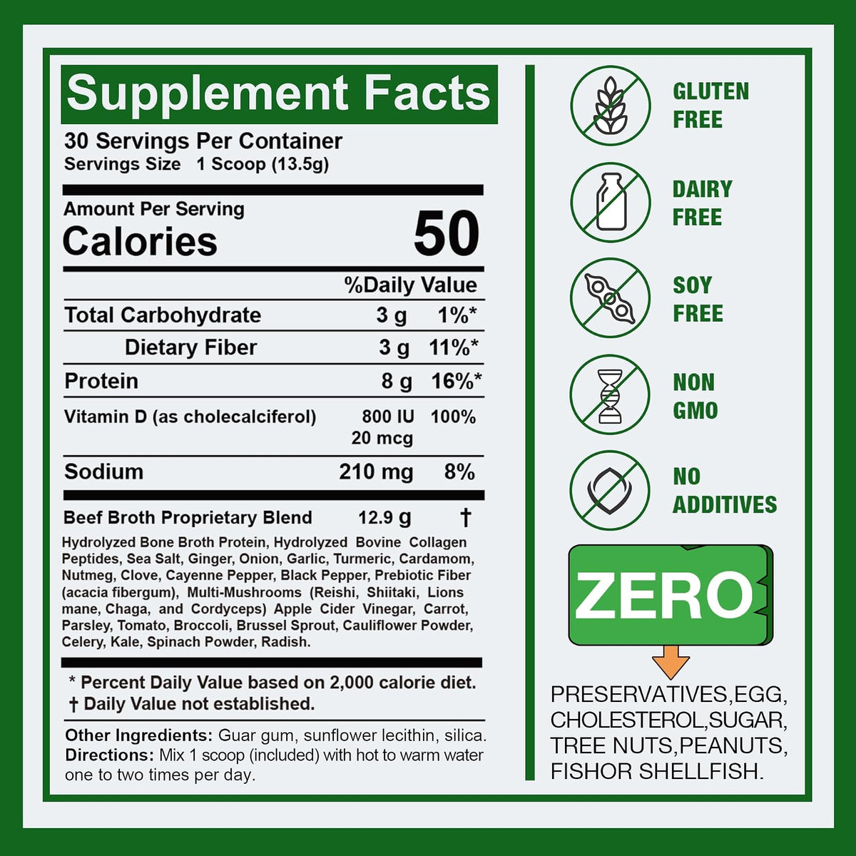 nutritious bone broth protein supplement