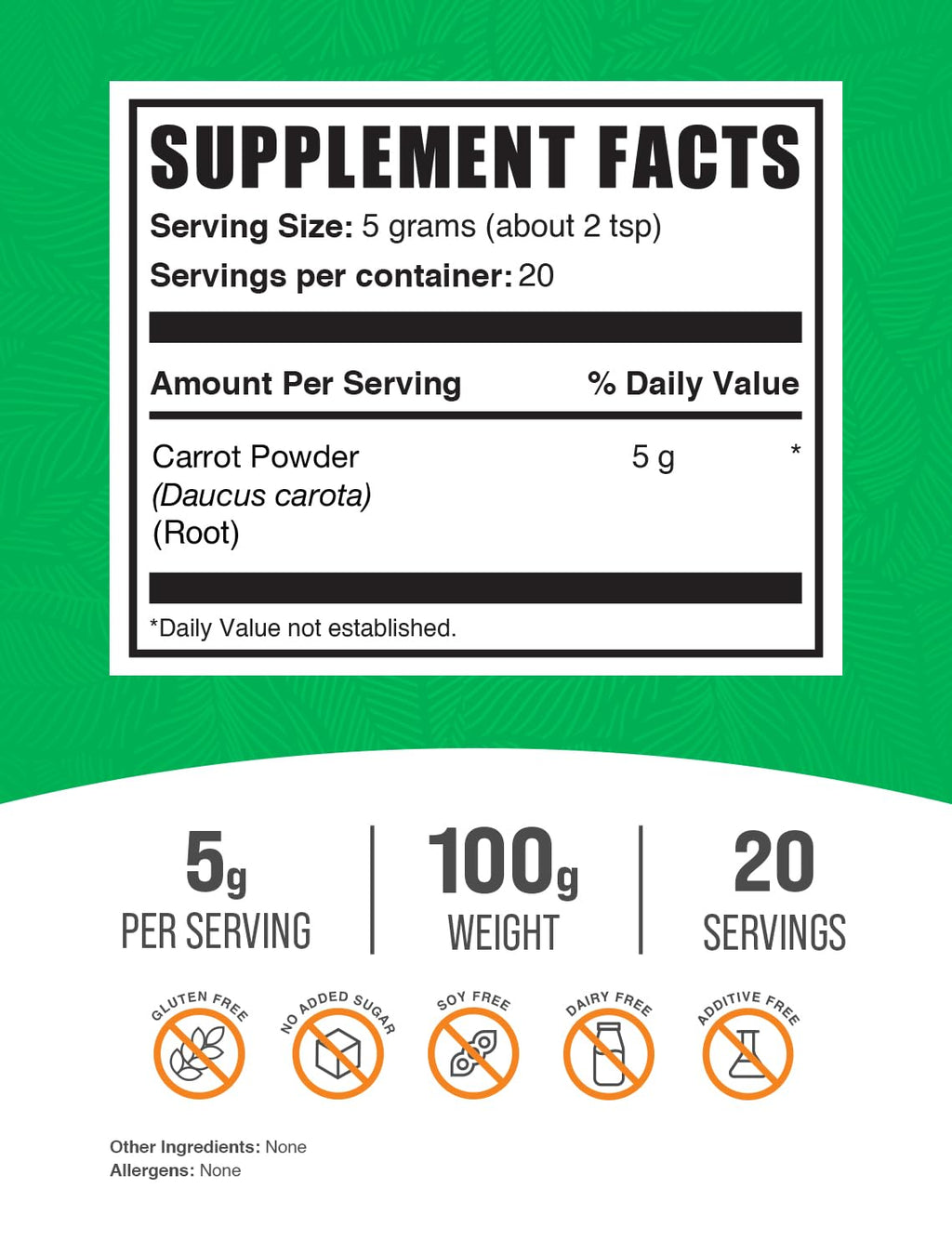 nutritious carrot powder for baking