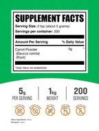 nutritious carrot powder supplement