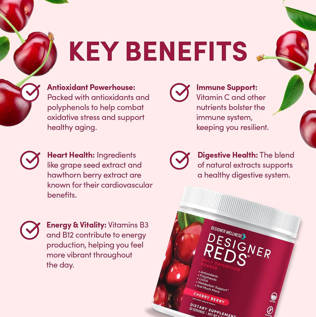 nutritious cherry berry greens powder