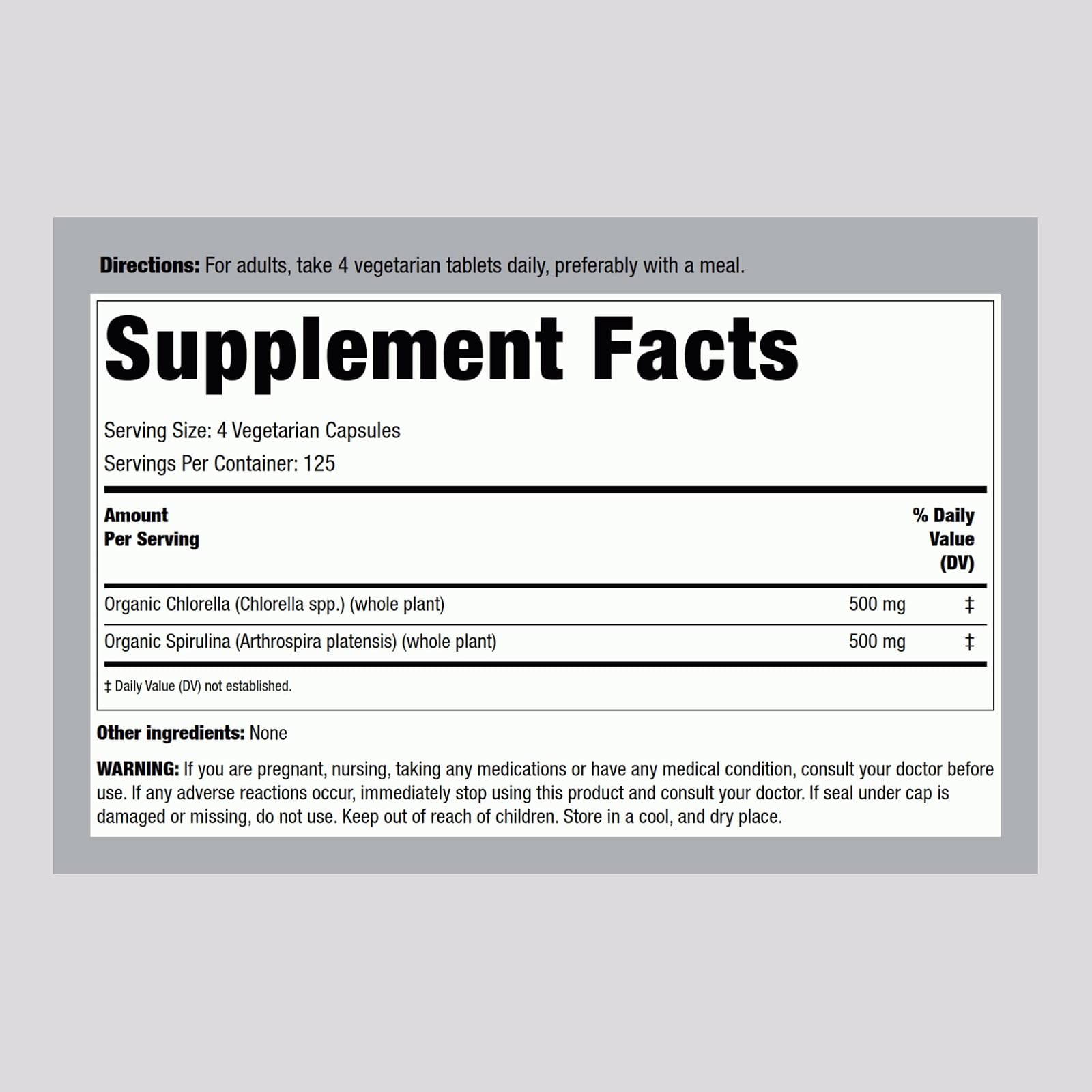 nutritious chlorella spirulina supplement