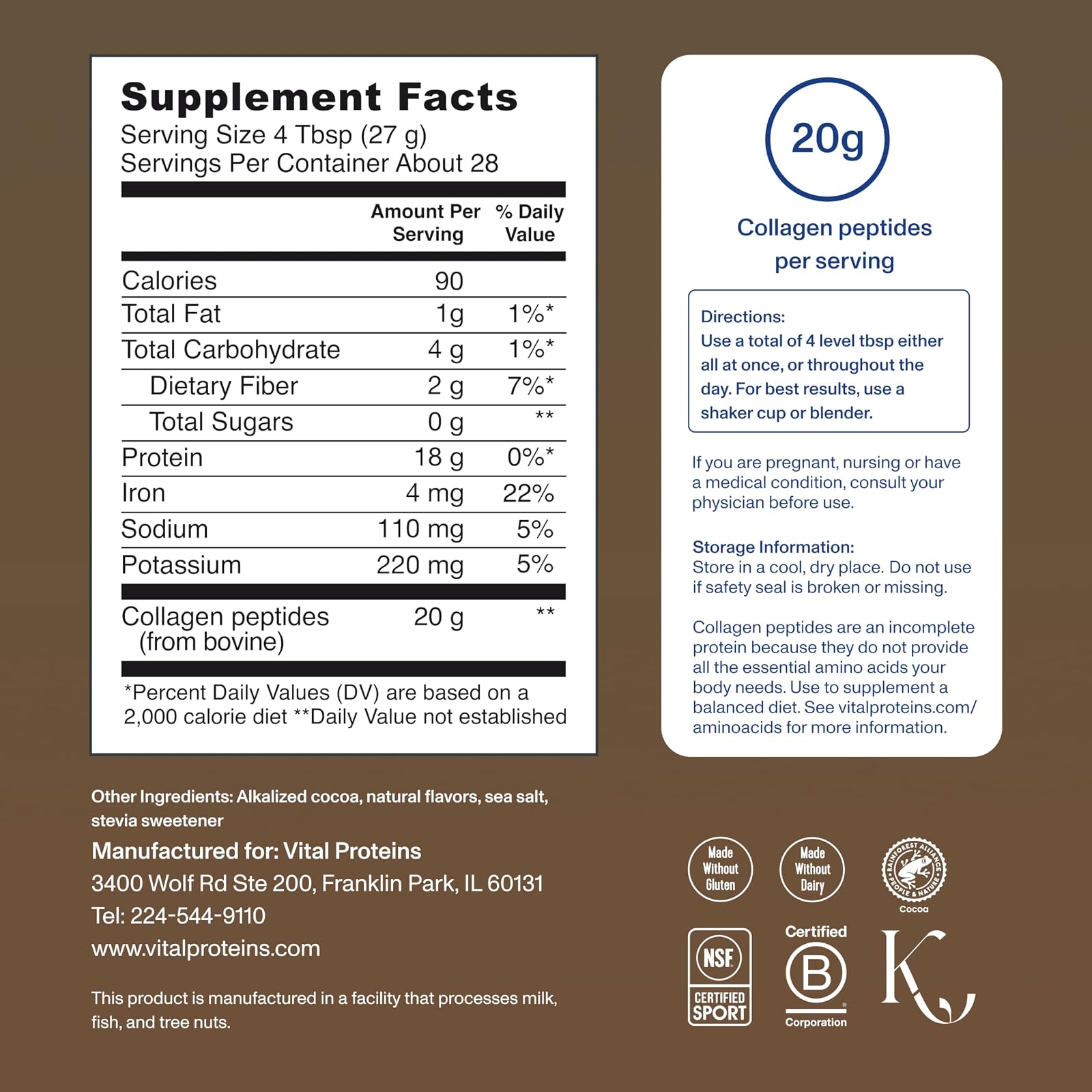 nutritious chocolate collagen supplement