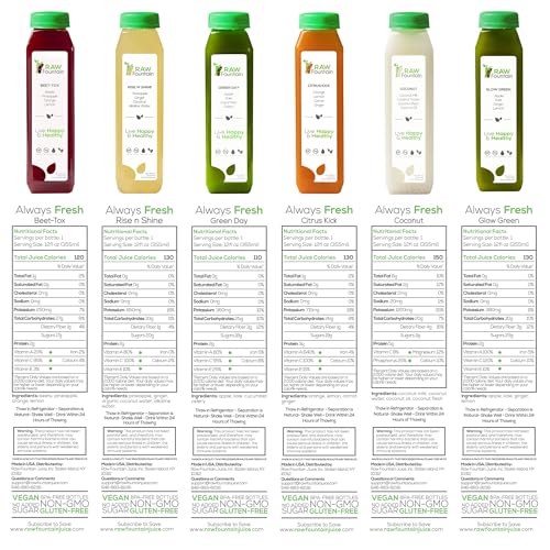 nutritious cold pressed juice selection