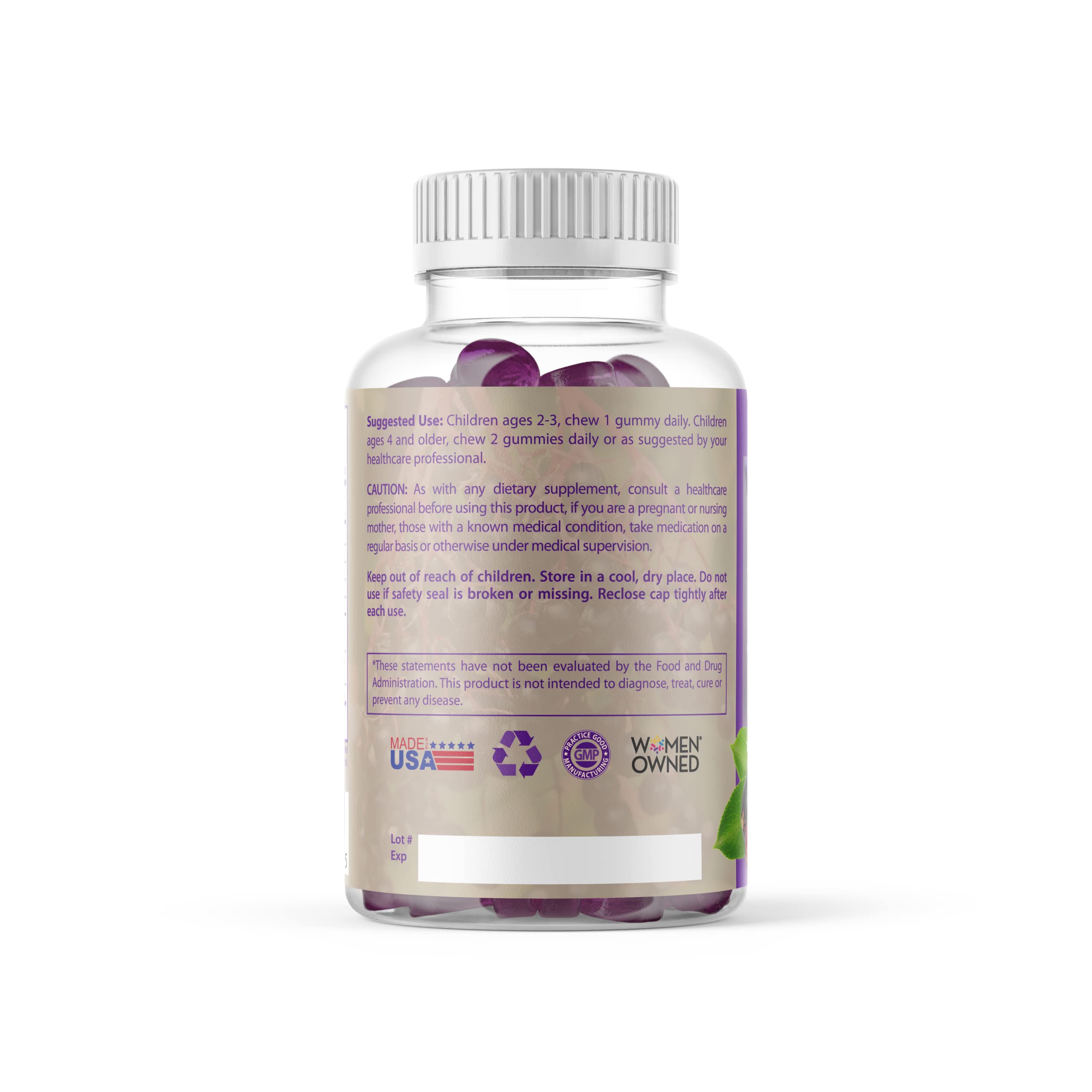 nutritious elderberry gummies for children