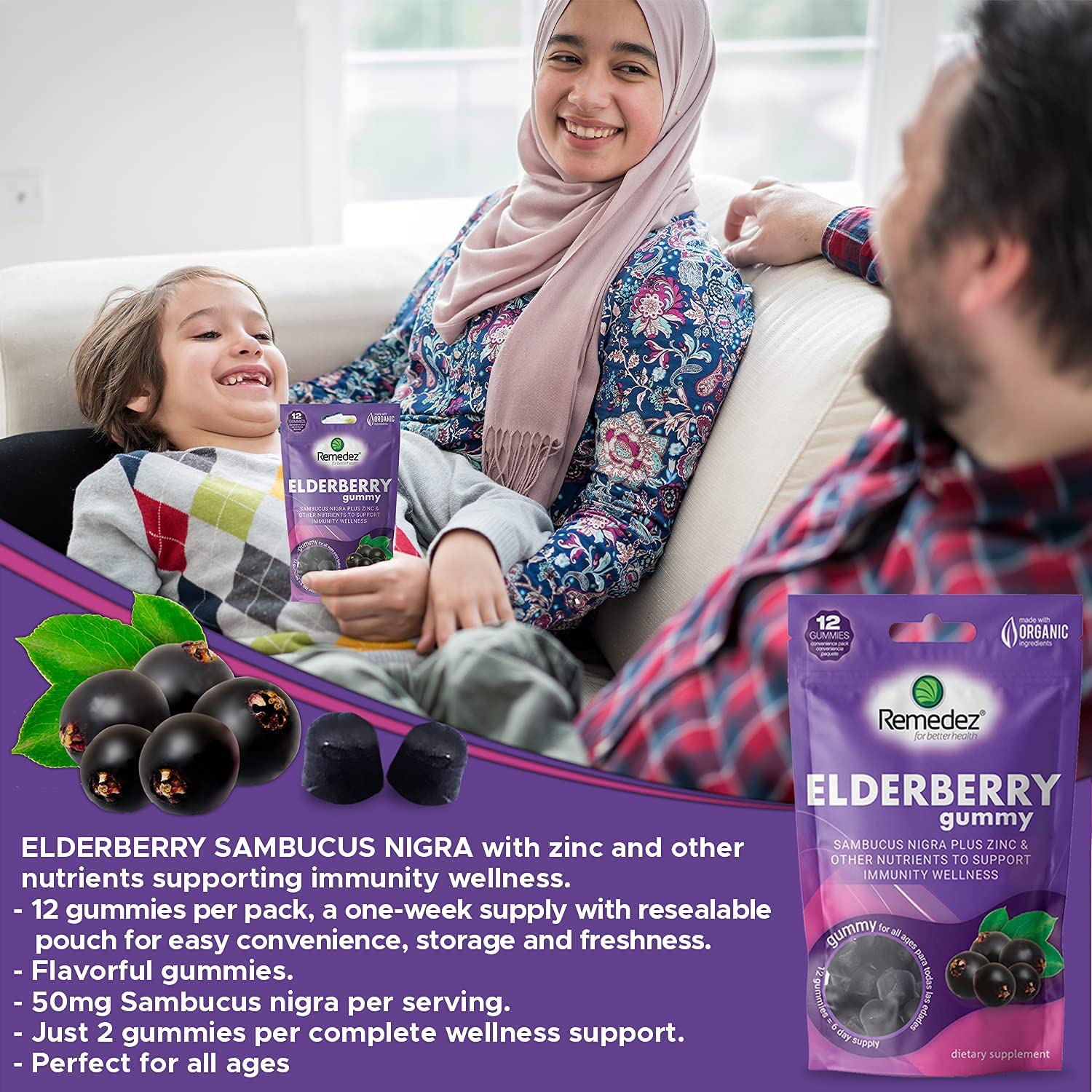 nutritious elderberry gummies with vitamins