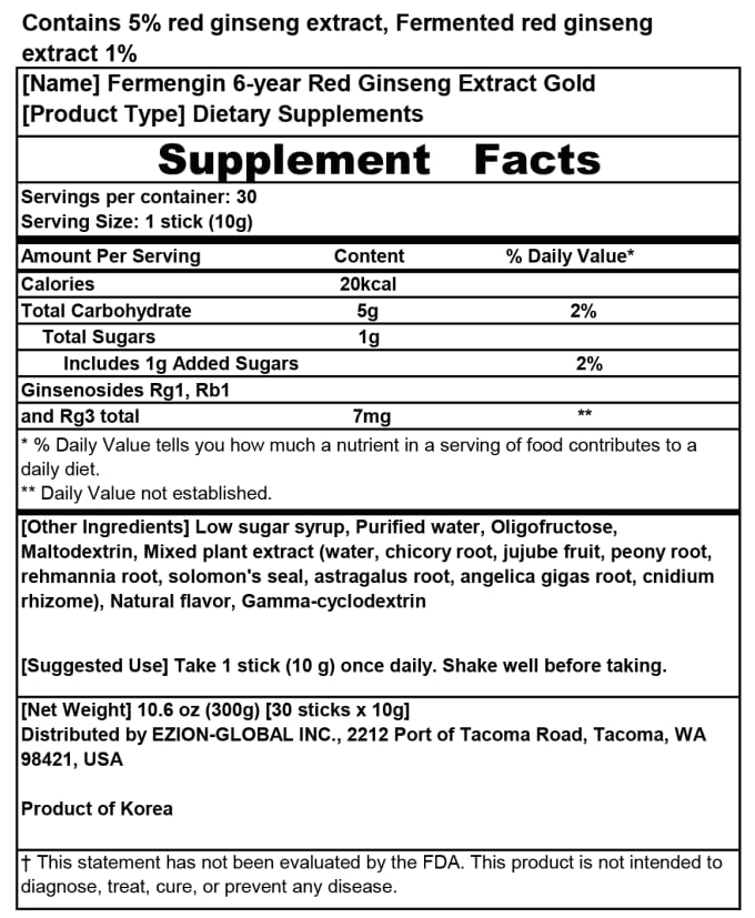 nutritious fermented ginseng supplement