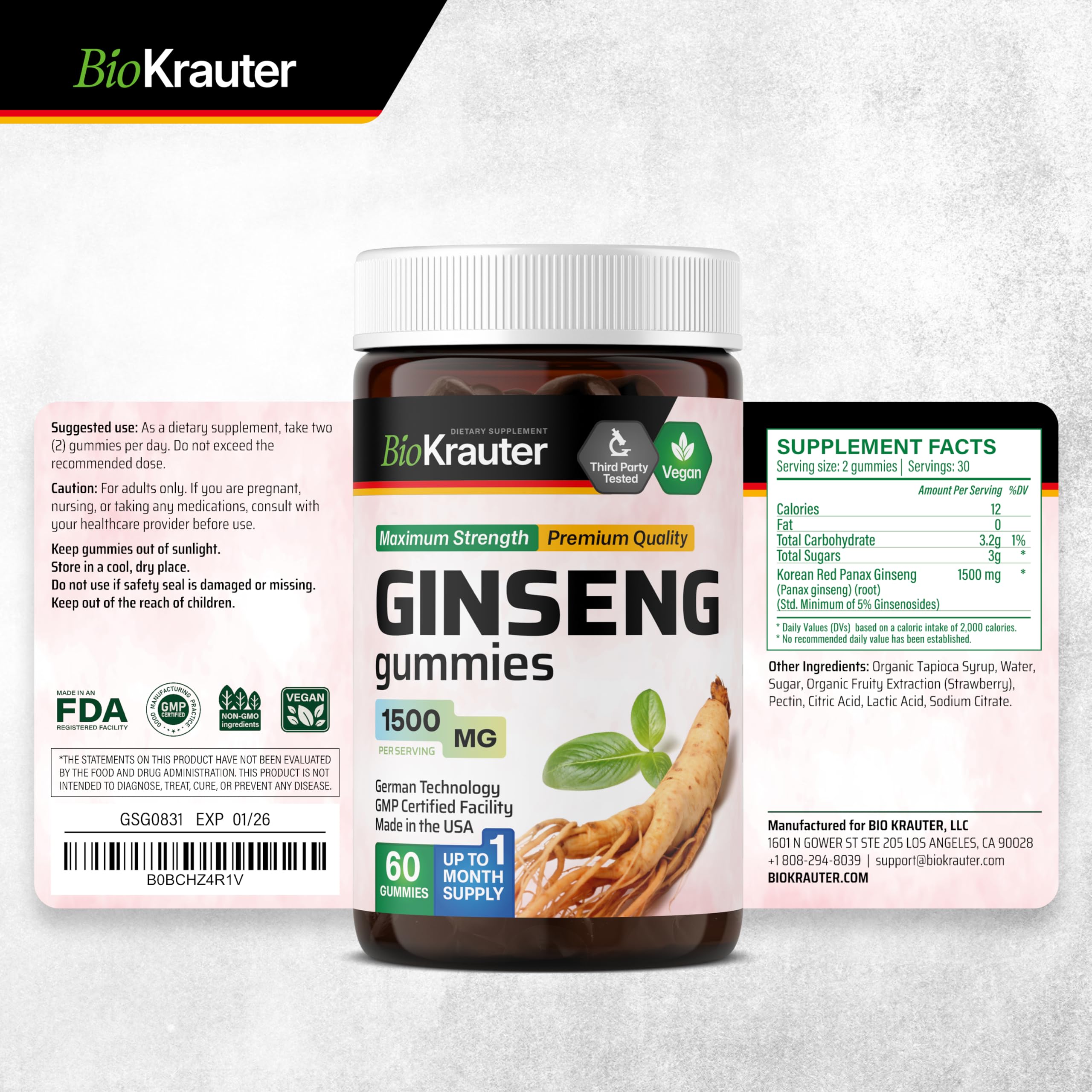 nutritious ginseng gummy snacks