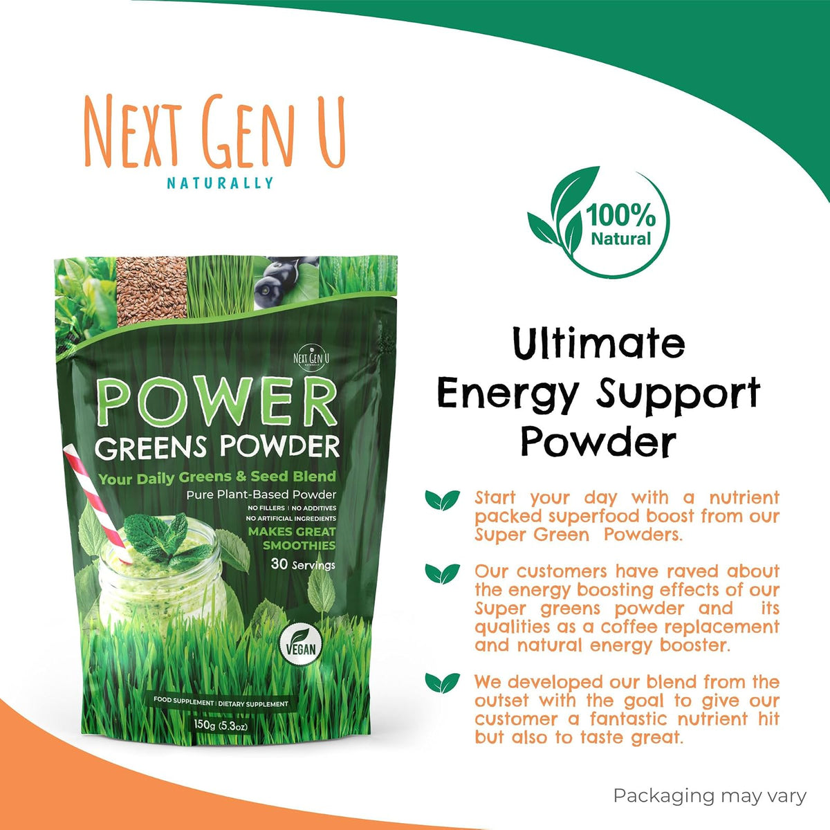 Nutritious greens powder for smoothies