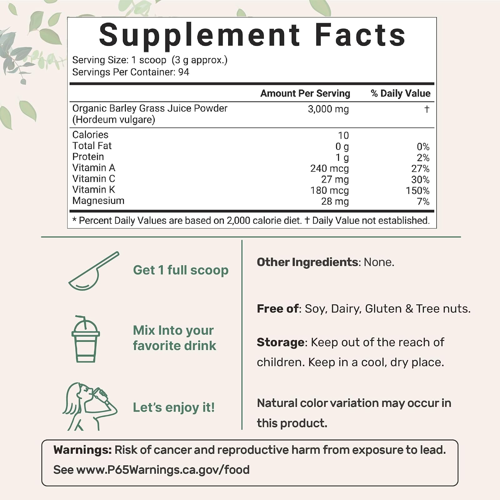 nutritious greens powder for smoothies