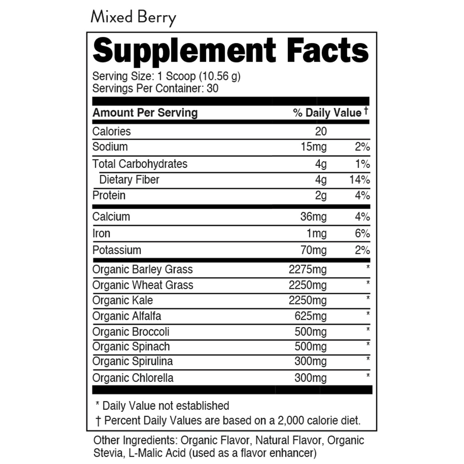 nutritious greens powders with berry flavour