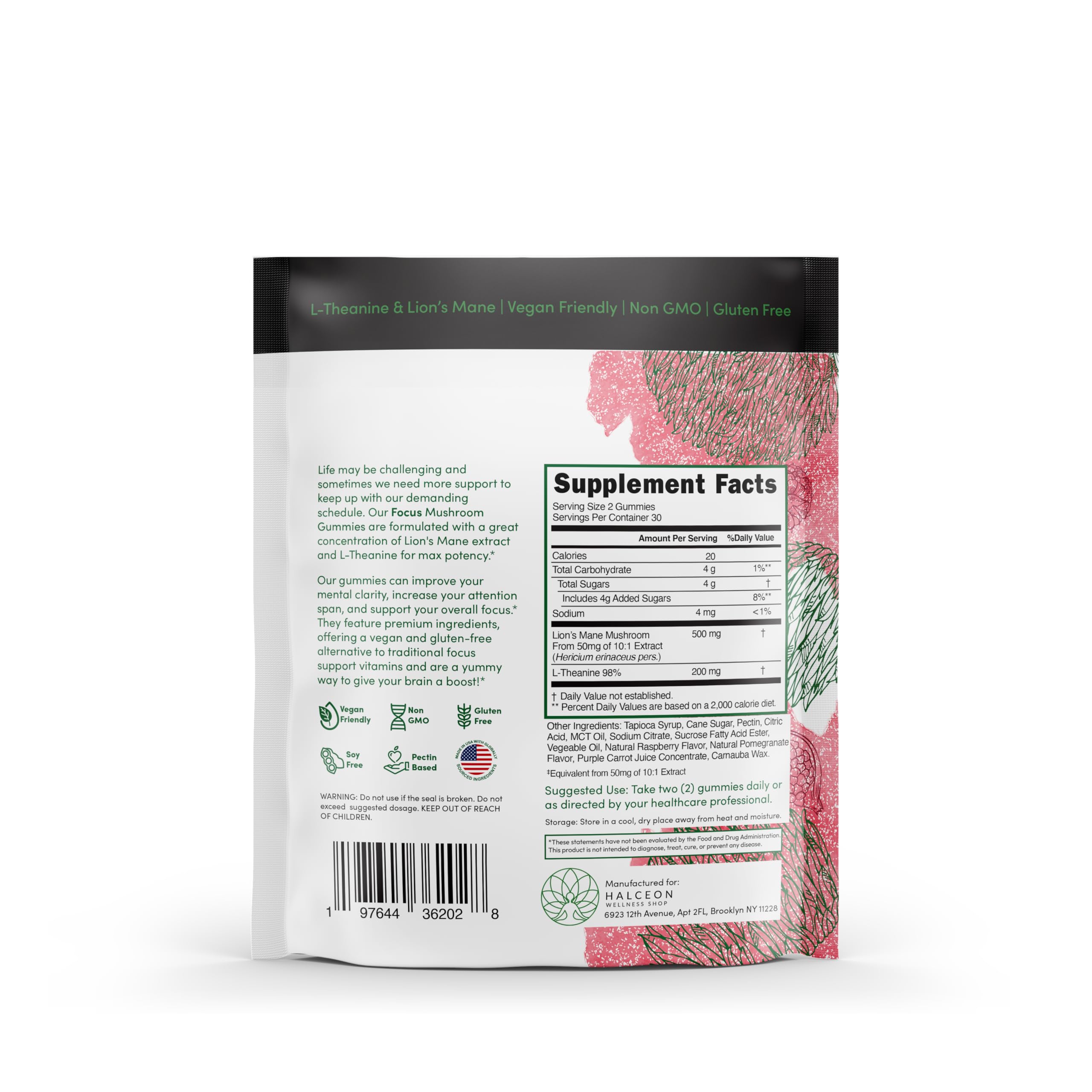 Nutritious gummies for enhanced concentration