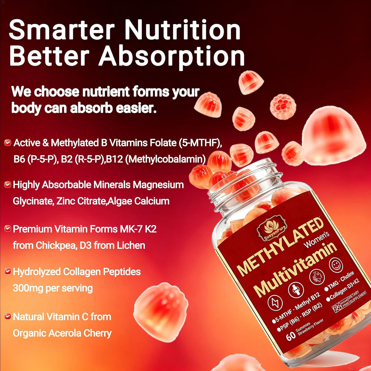Nutritious gummies for women's wellness