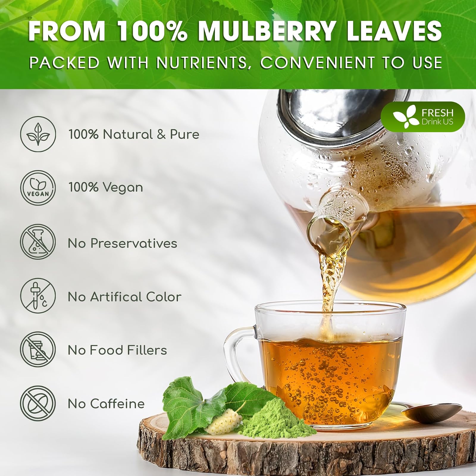 nutritious herbal tea mulberry leaves