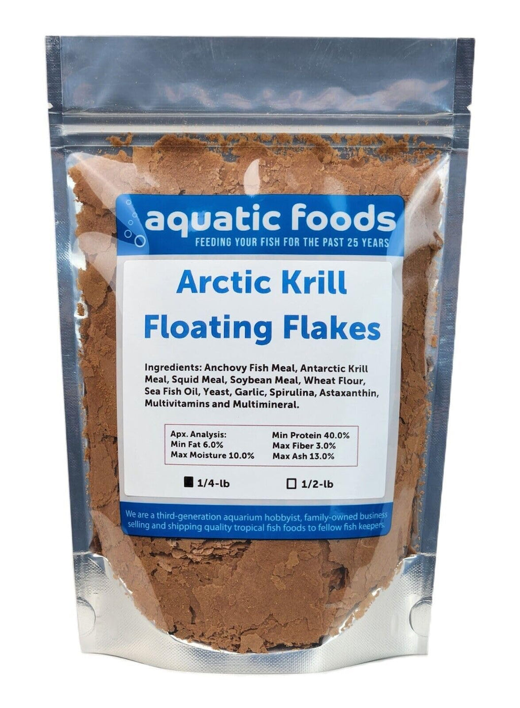 Nutritious krill flakes for fish