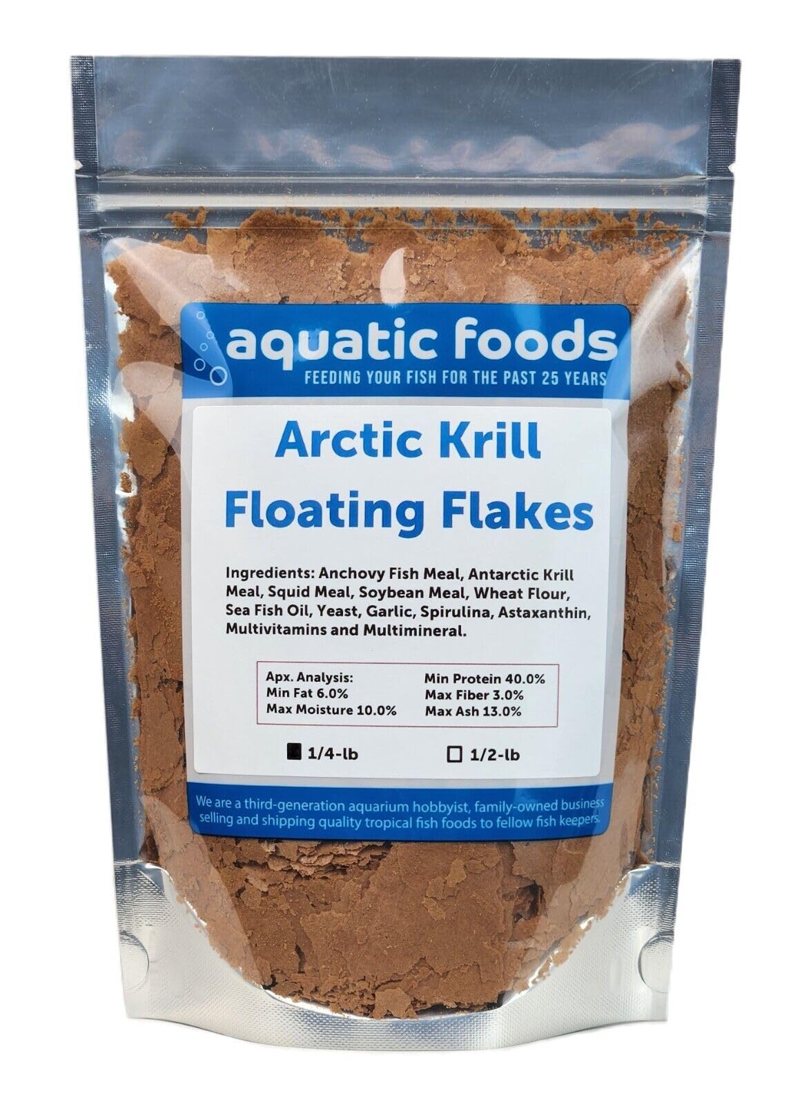 Nutritious krill flakes for fish