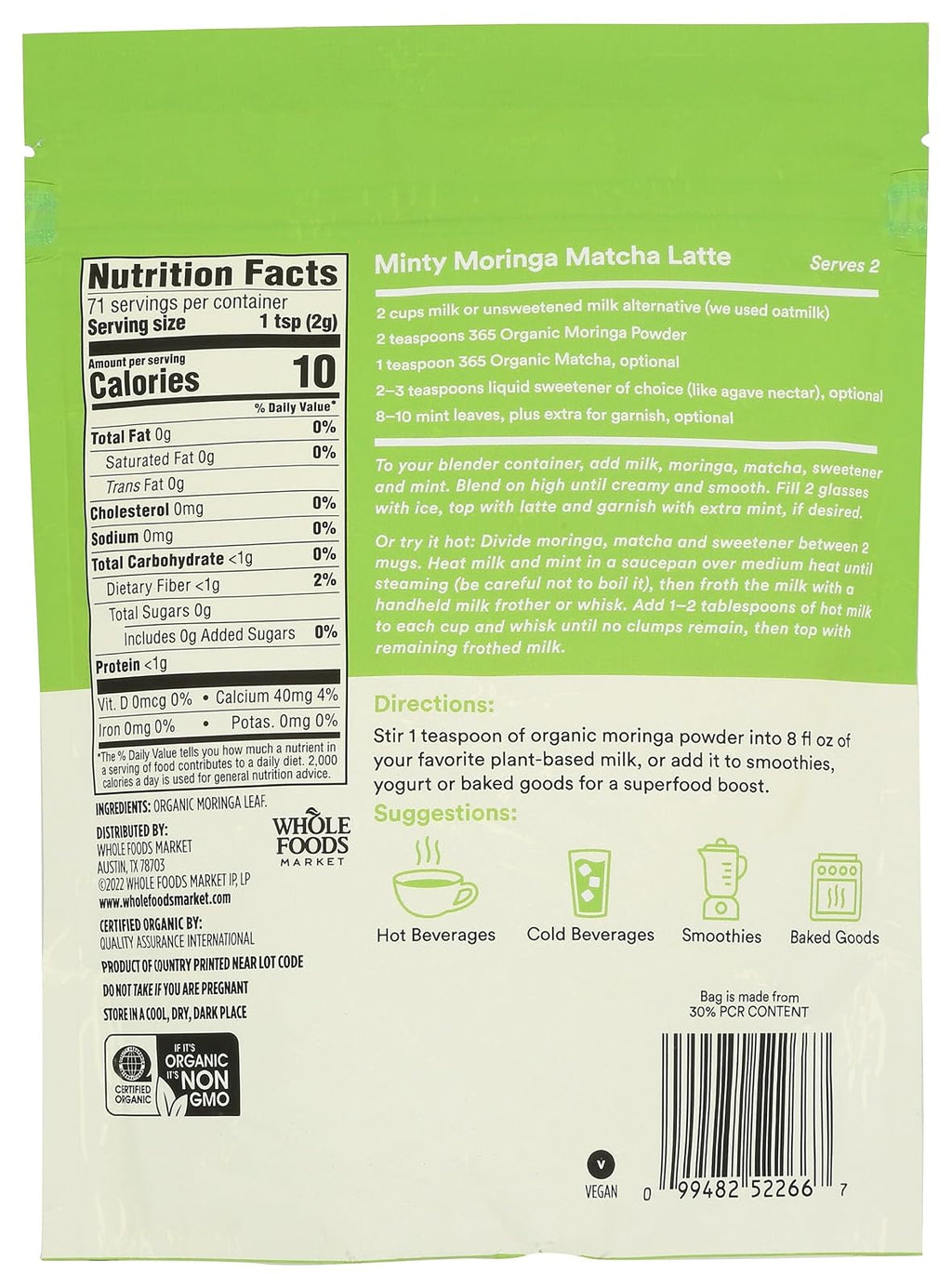 nutritious moringa powder for baking