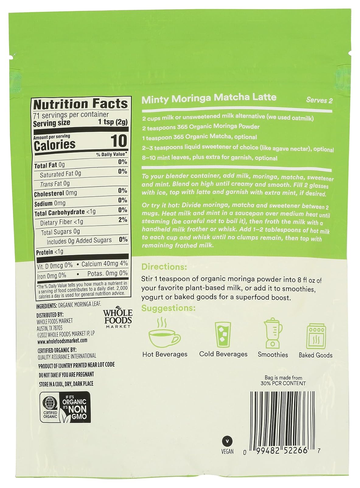 nutritious moringa powder for baking
