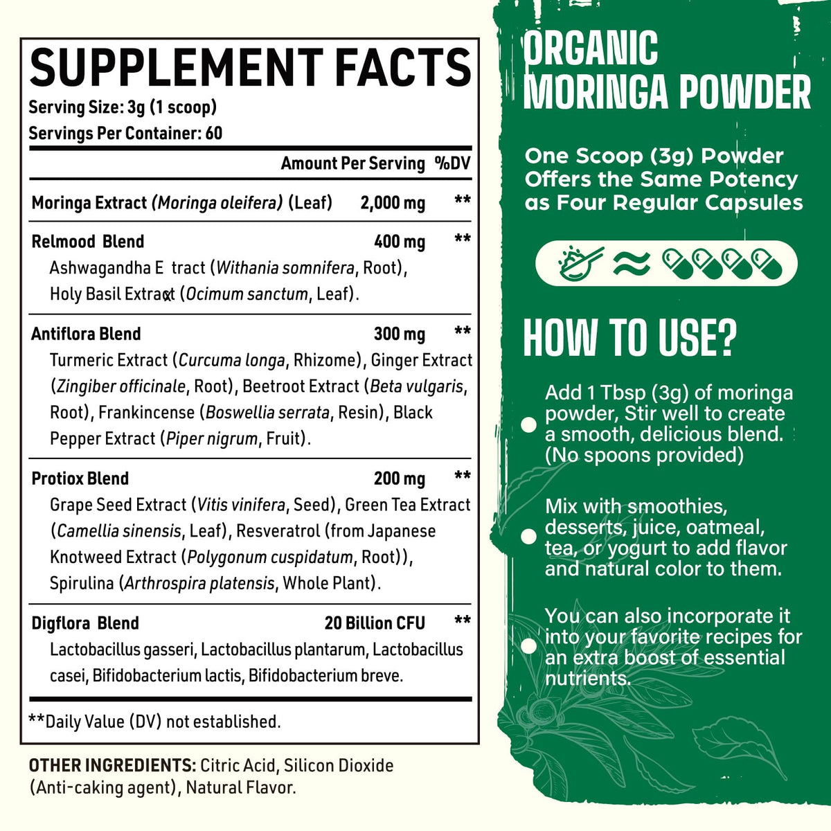 nutritious moringa powder for energy