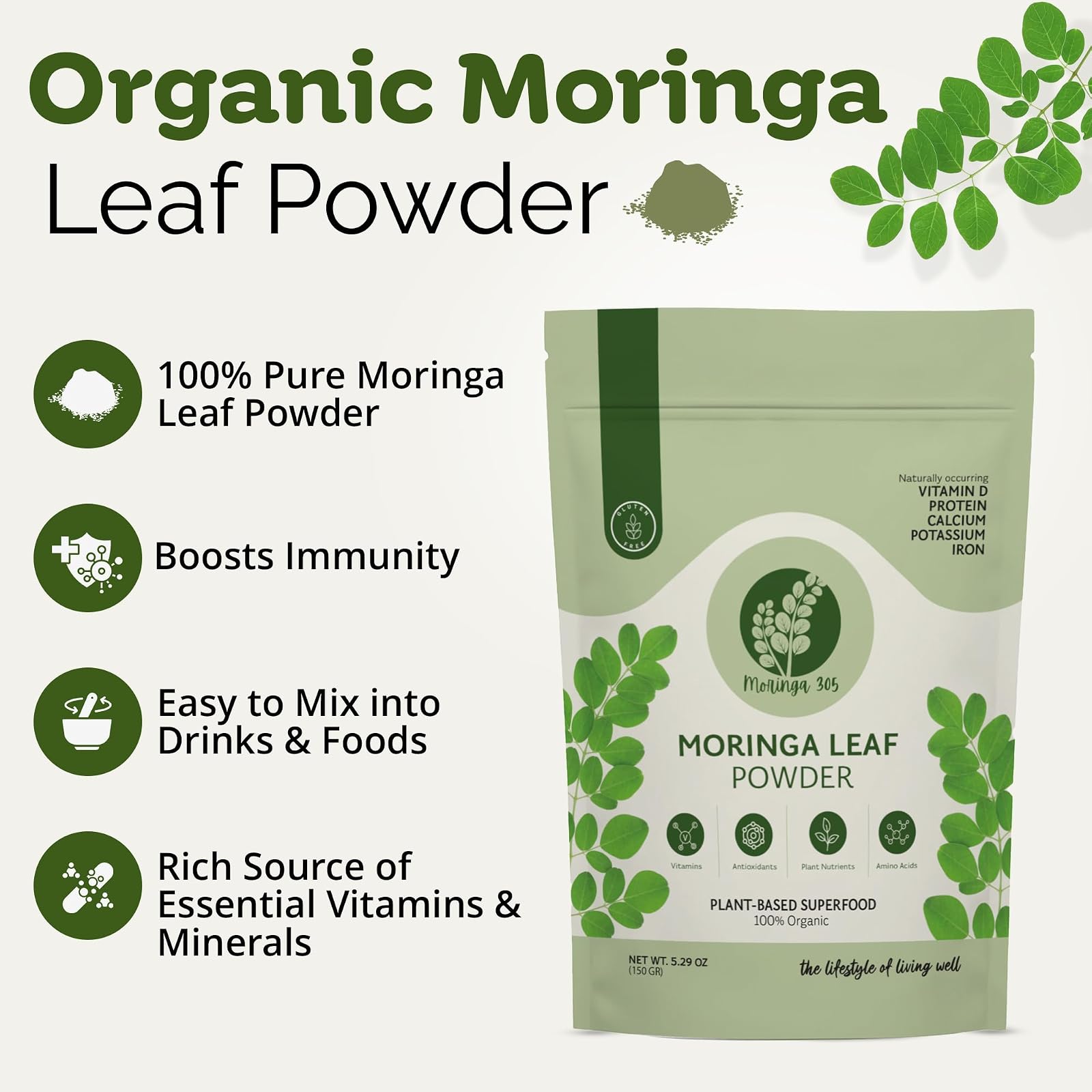 nutritious moringa powder for smoothies