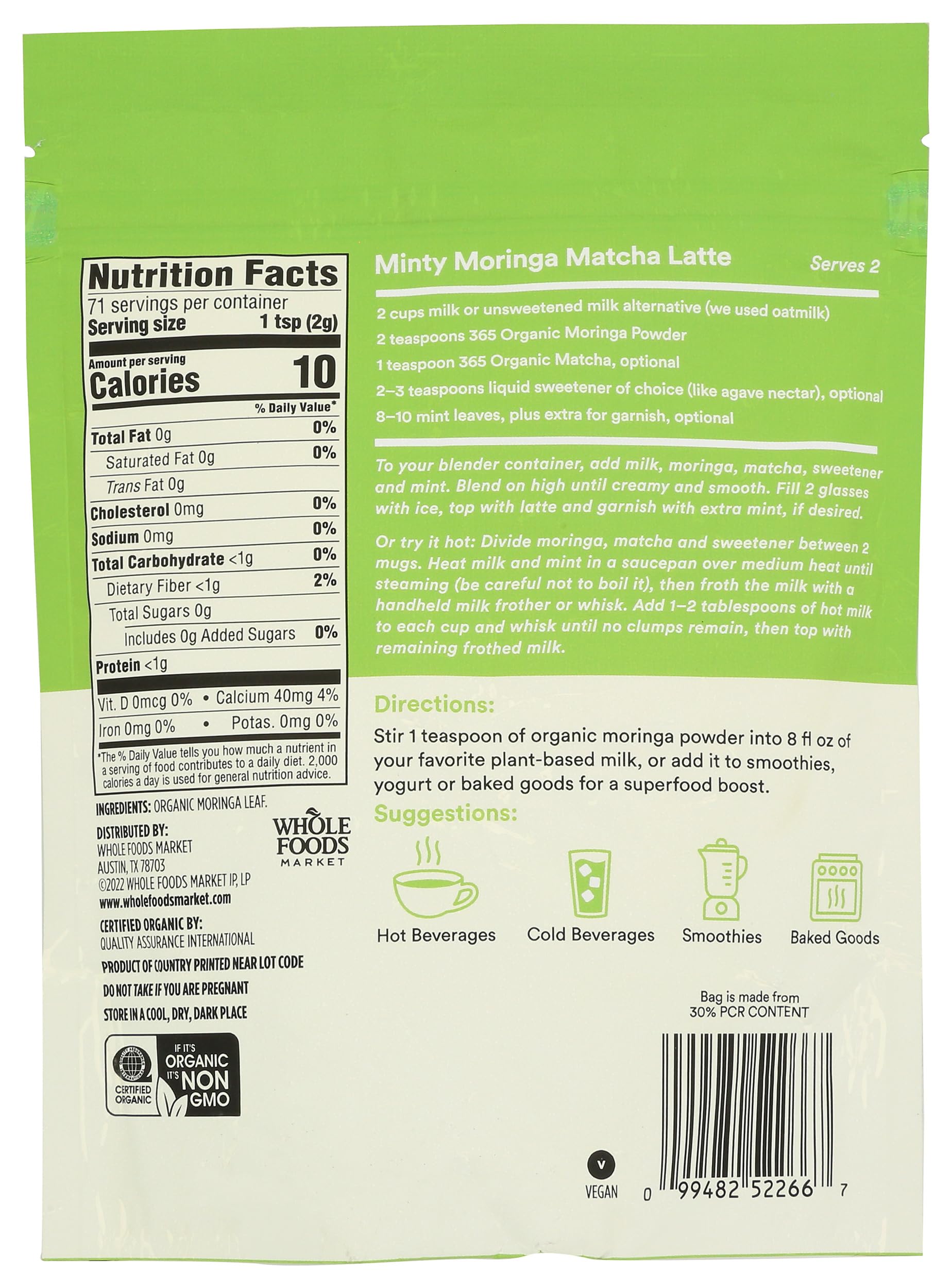 nutritious moringa powder for smoothies