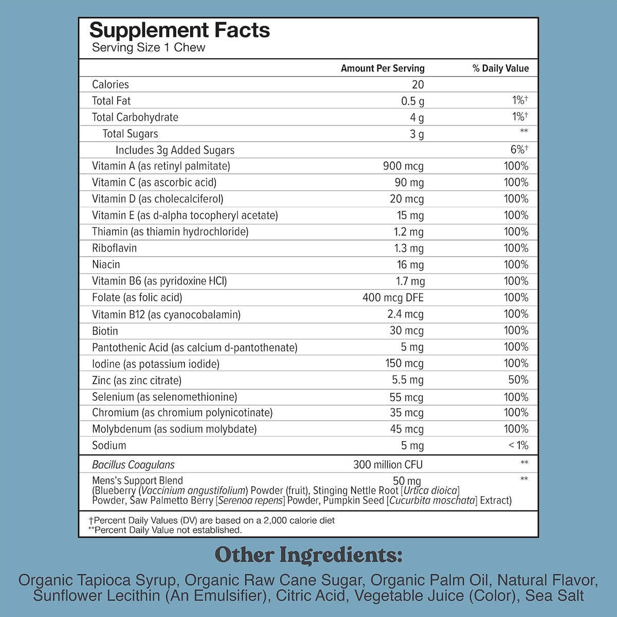 nutritious multivitamin chews for men