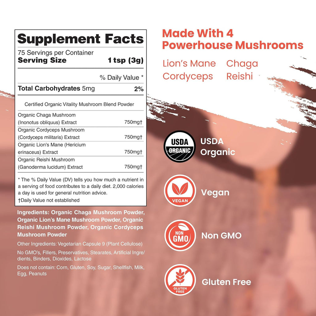 nutritious mushroom blend for energy