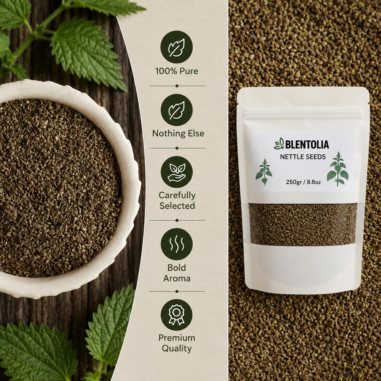 Nutritious nettle seeds for baking
