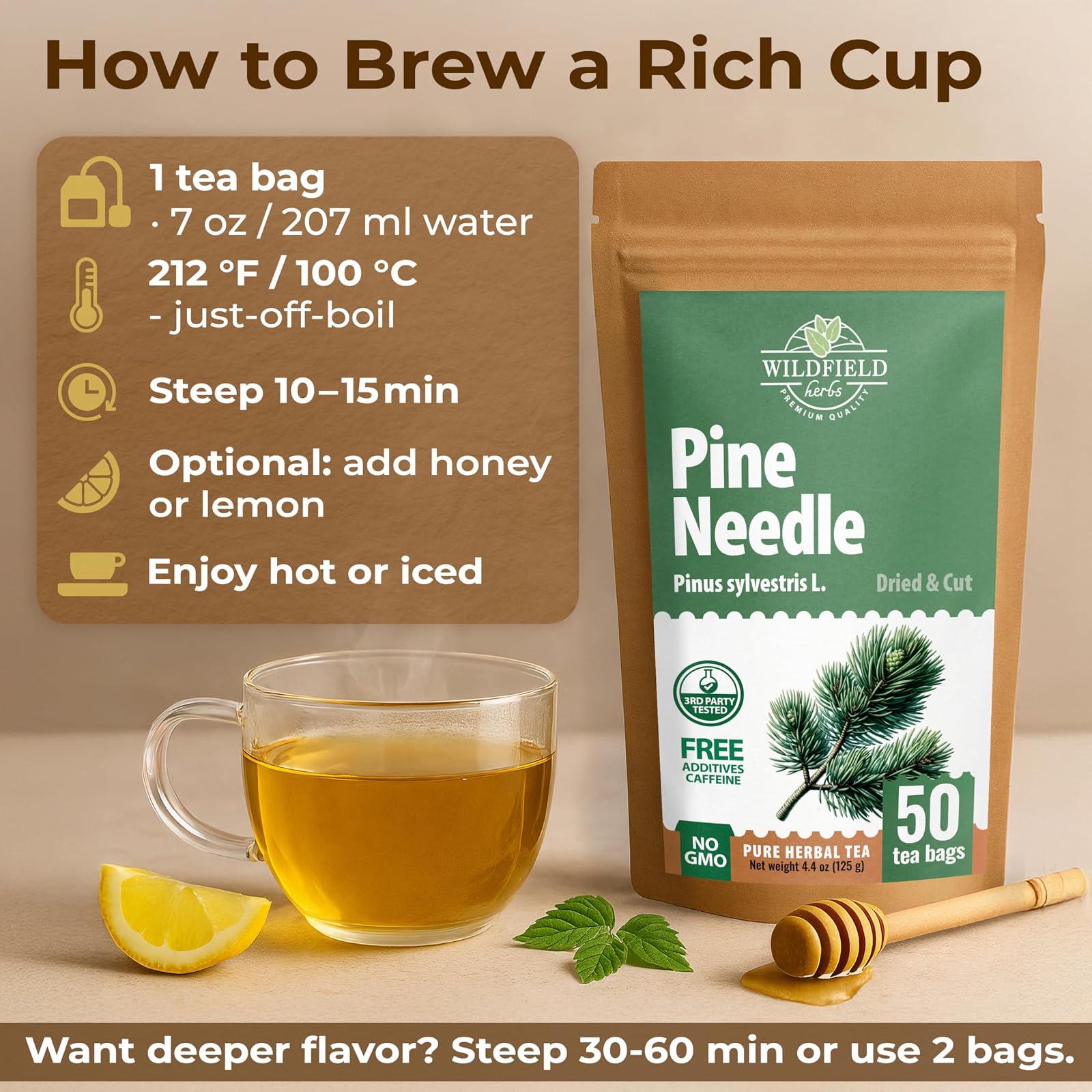 nutritious pine needle herbal infusion
