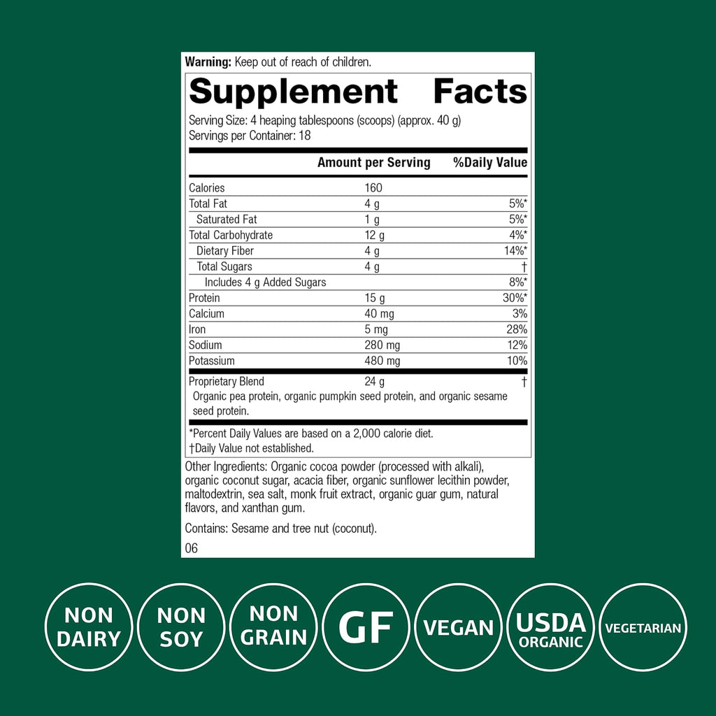 nutritious plant protein supplement