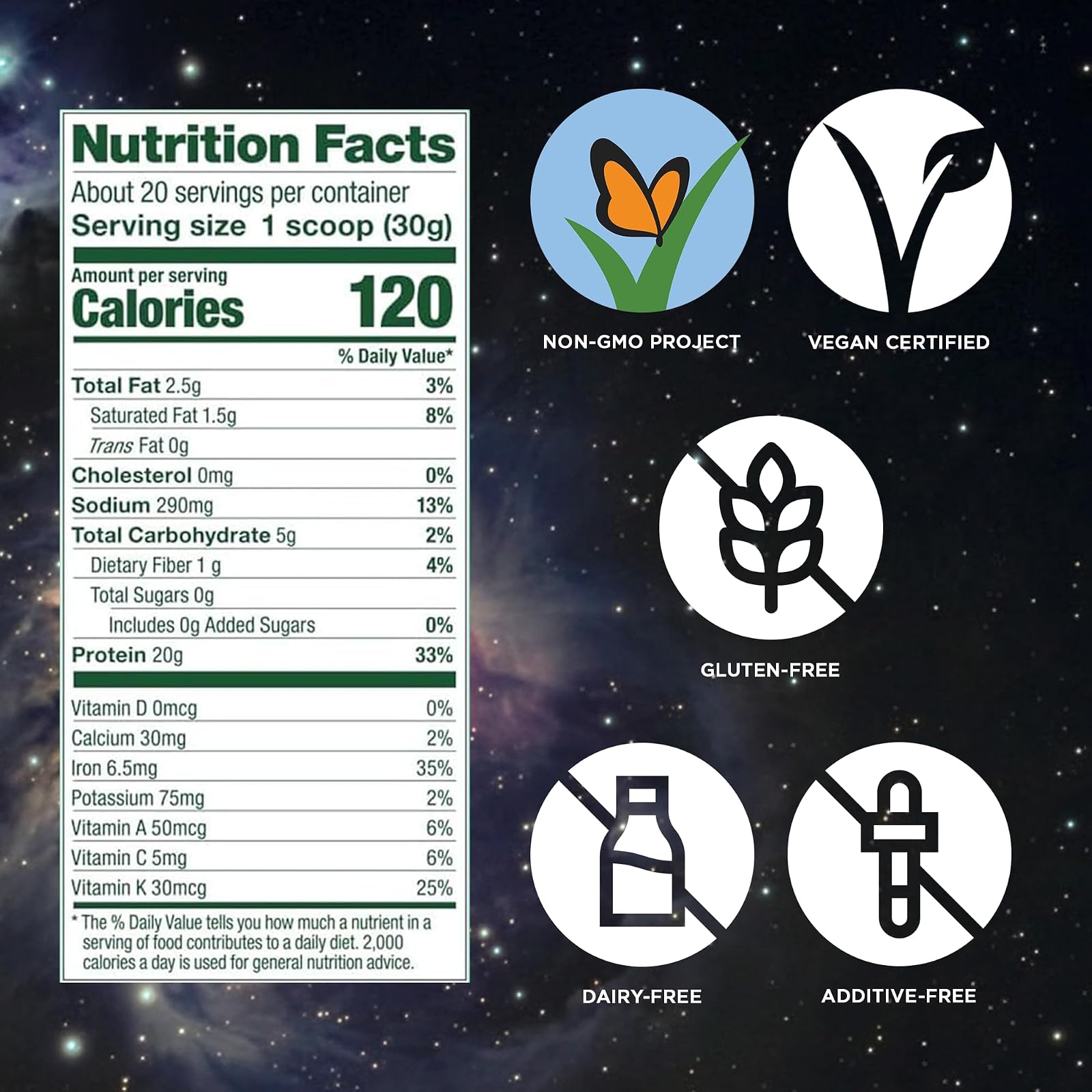 Nutritious protein plus supergreens mix