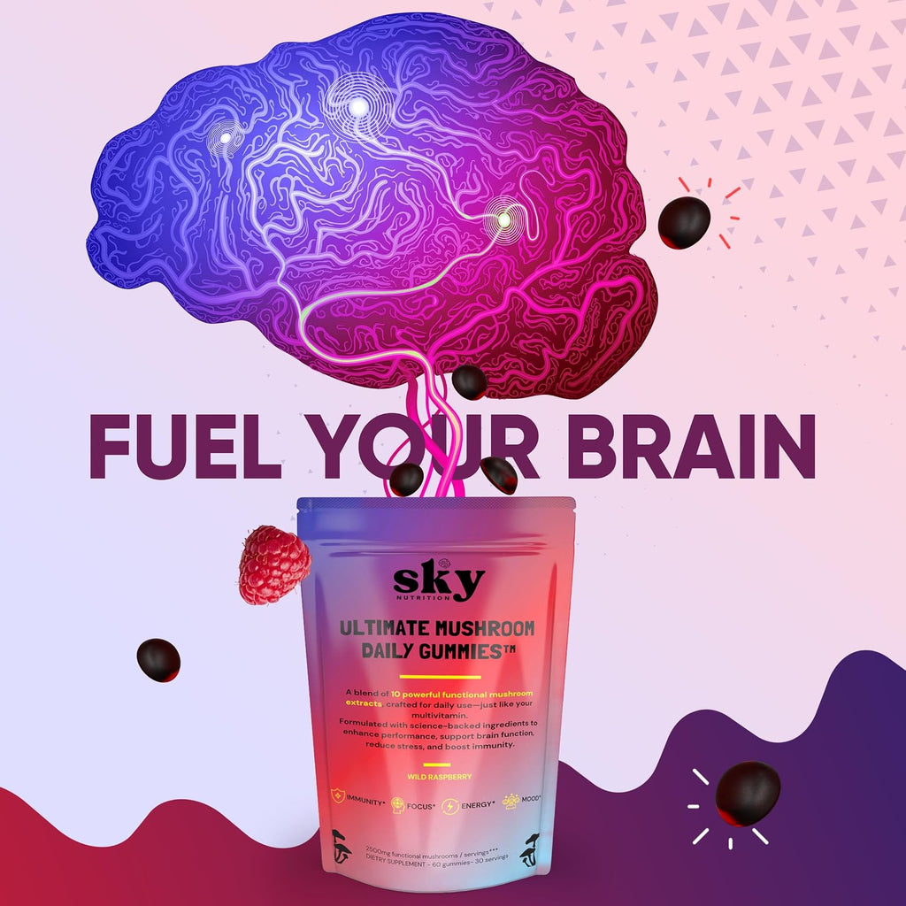 nutritious raspberry flavoured mushroom supplements