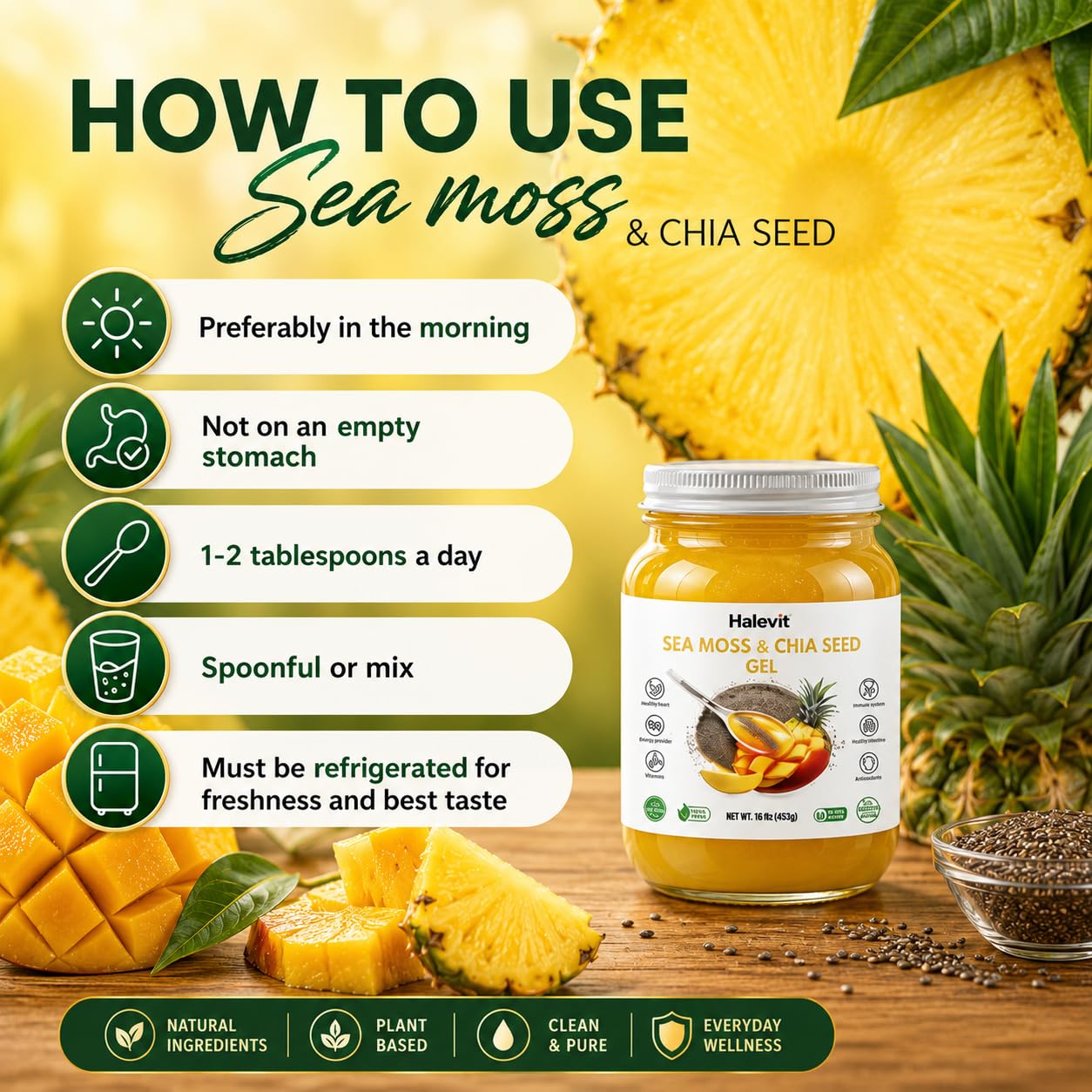 Nutritious sea moss gel for smoothies