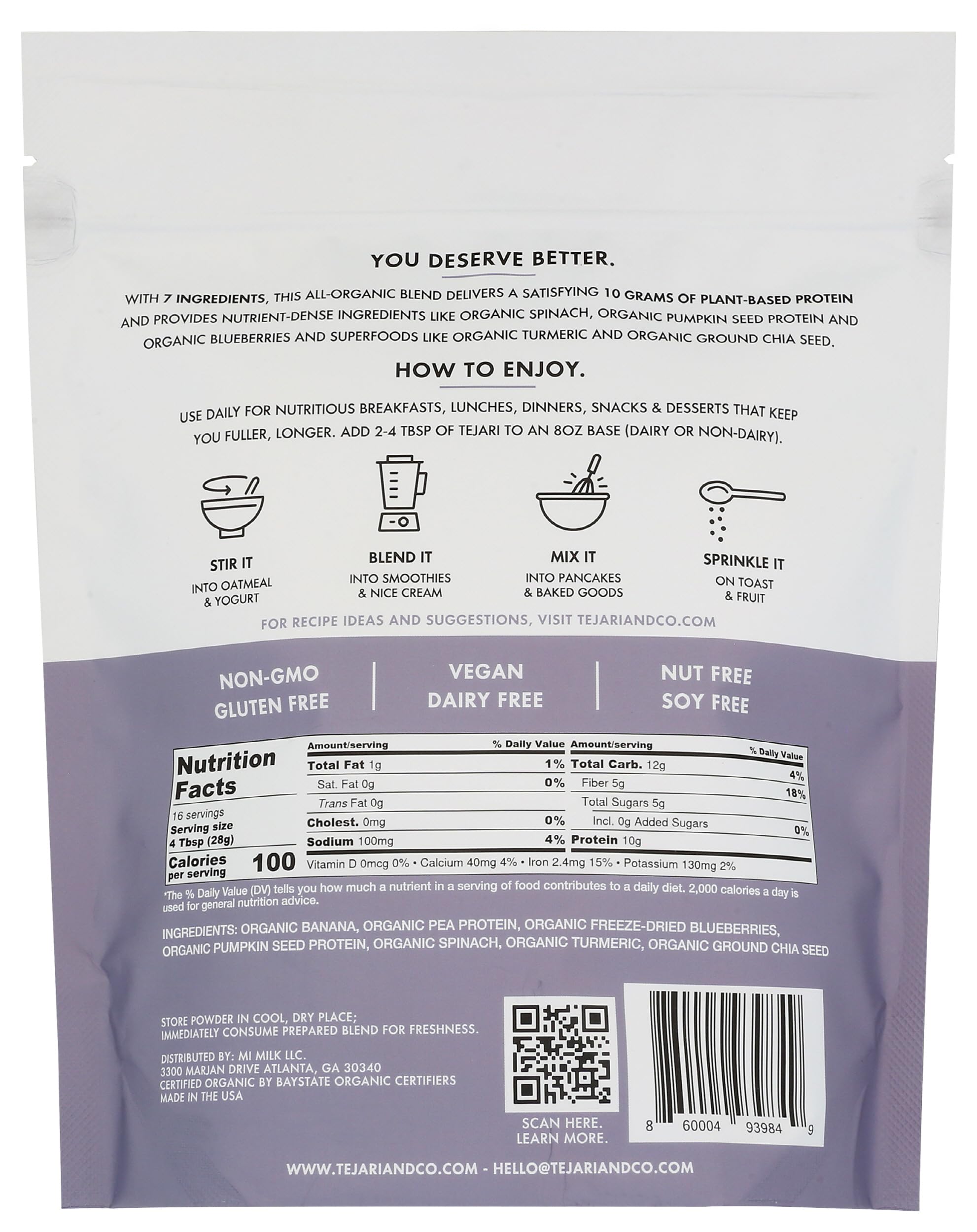 nutritious spinach blended supplement
