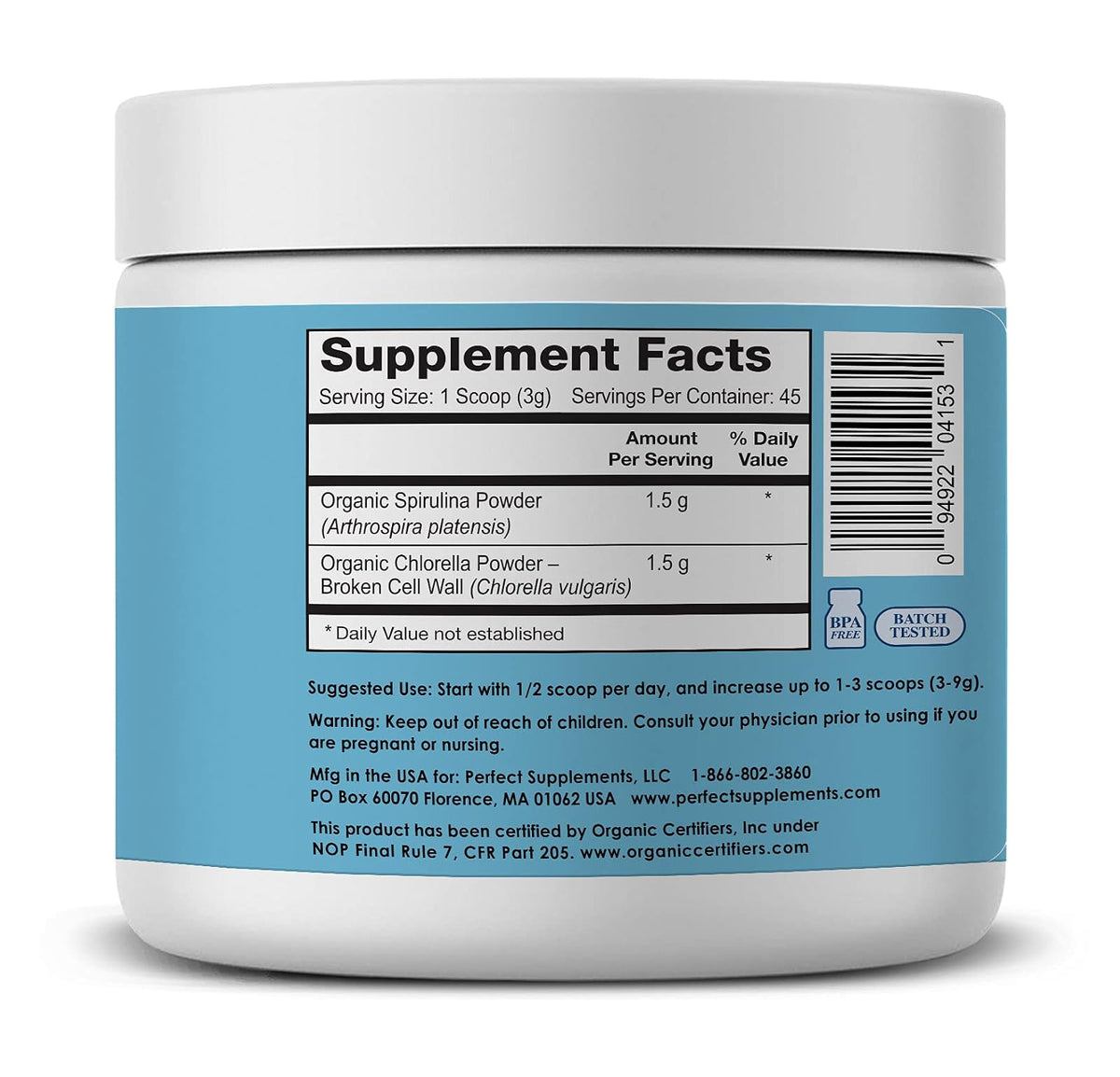 nutritious spirulina and chlorella blend