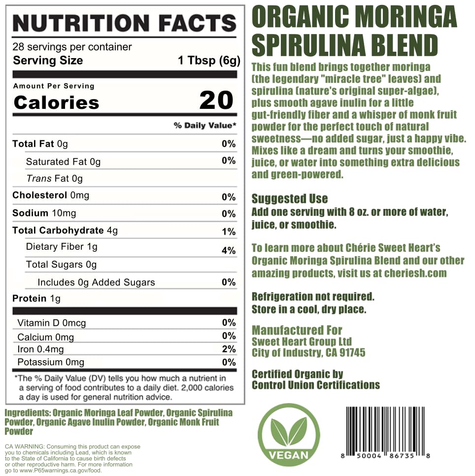 nutritious spirulina and moringa blend