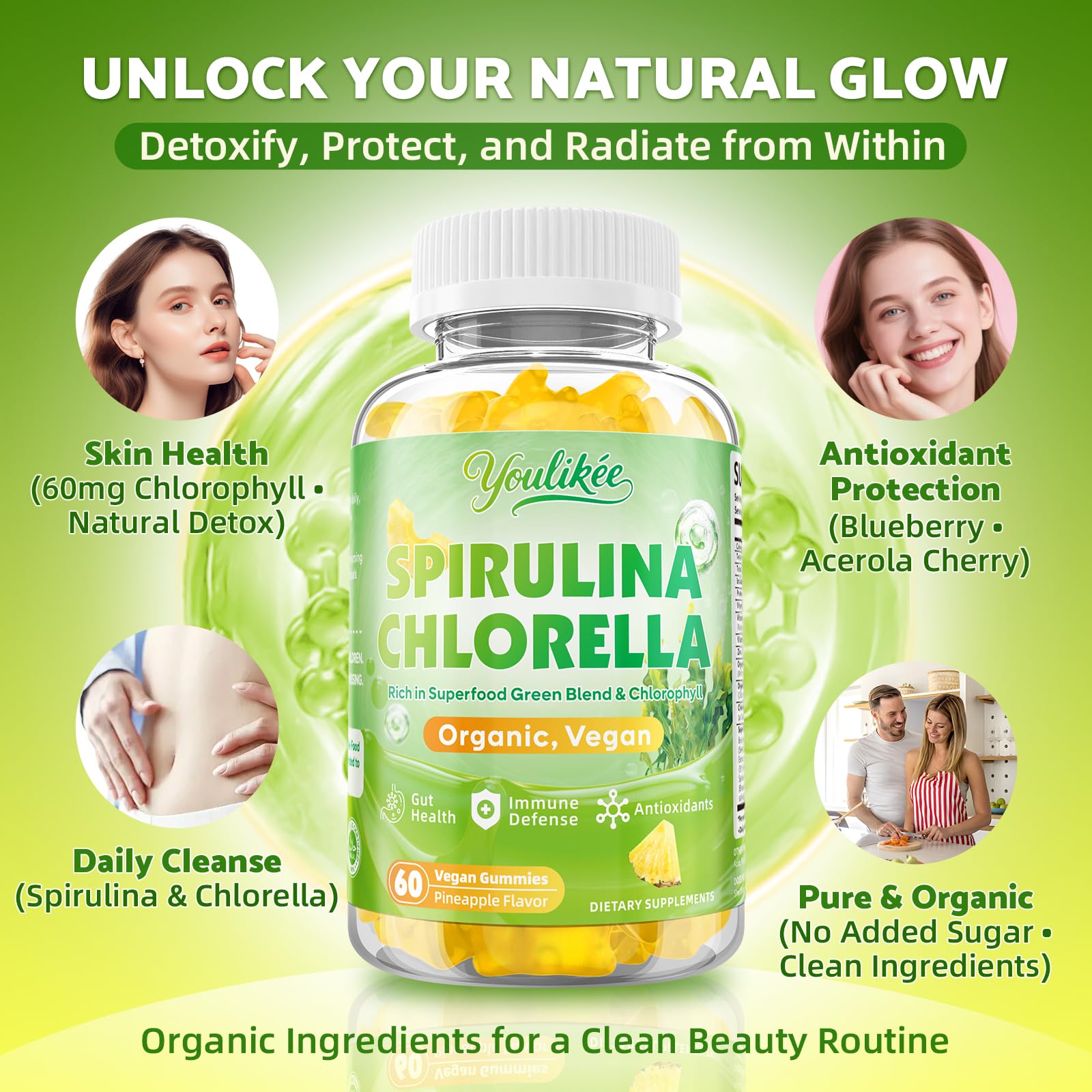 nutritious spirulina chlorella gummies