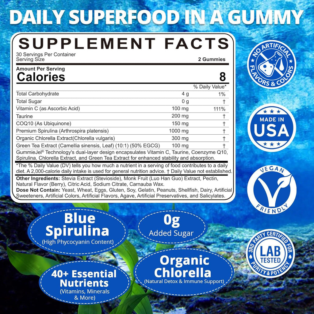nutritious spirulina & chlorella supplements
