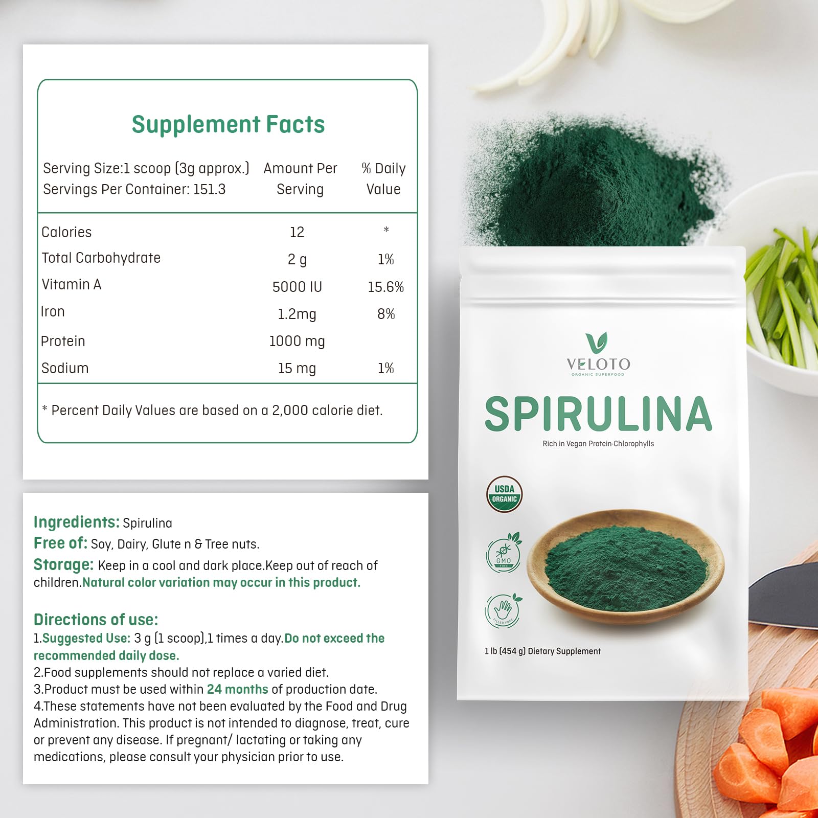 nutritious spirulina for vegan diets