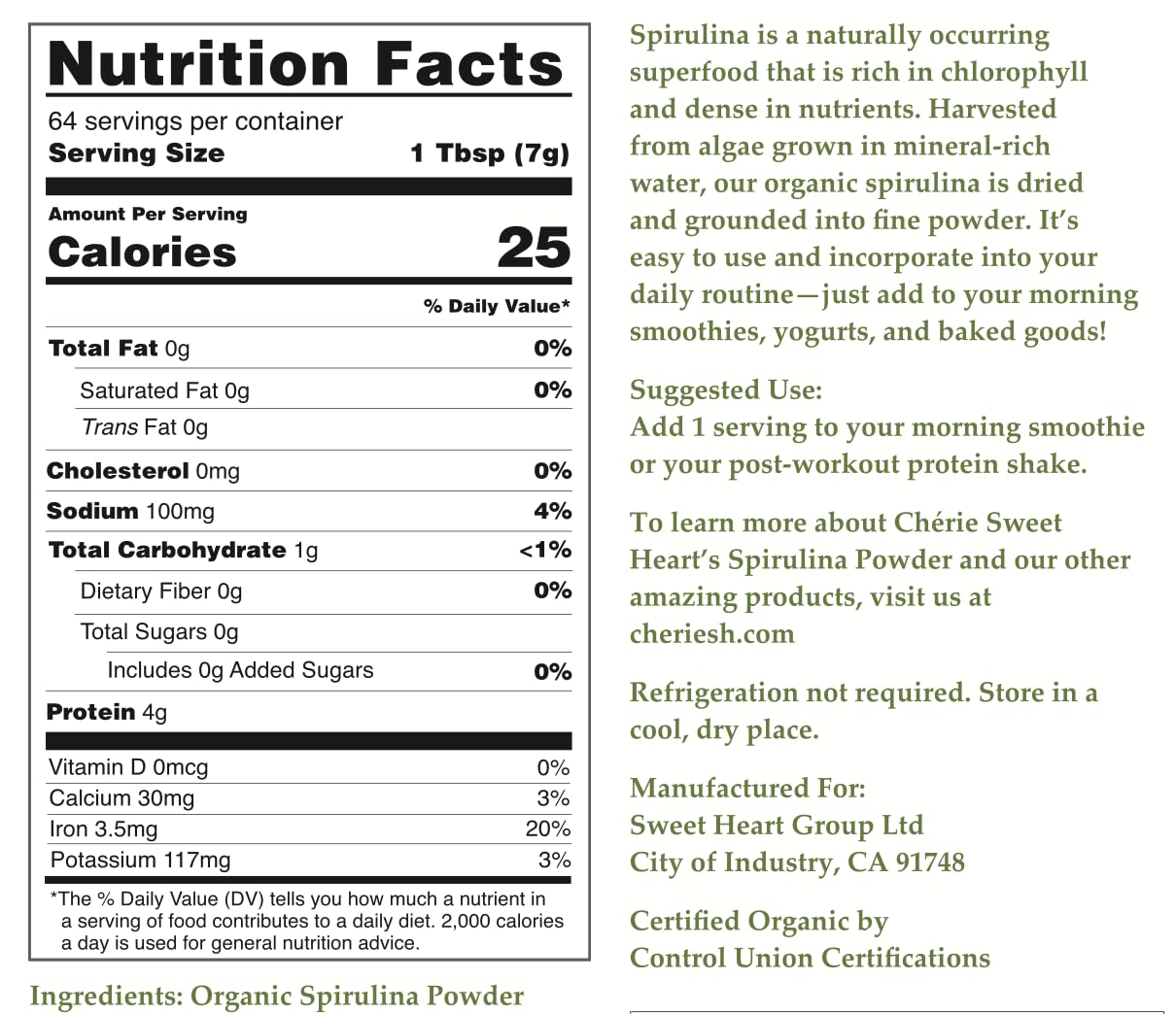 nutritious spirulina powder for energy