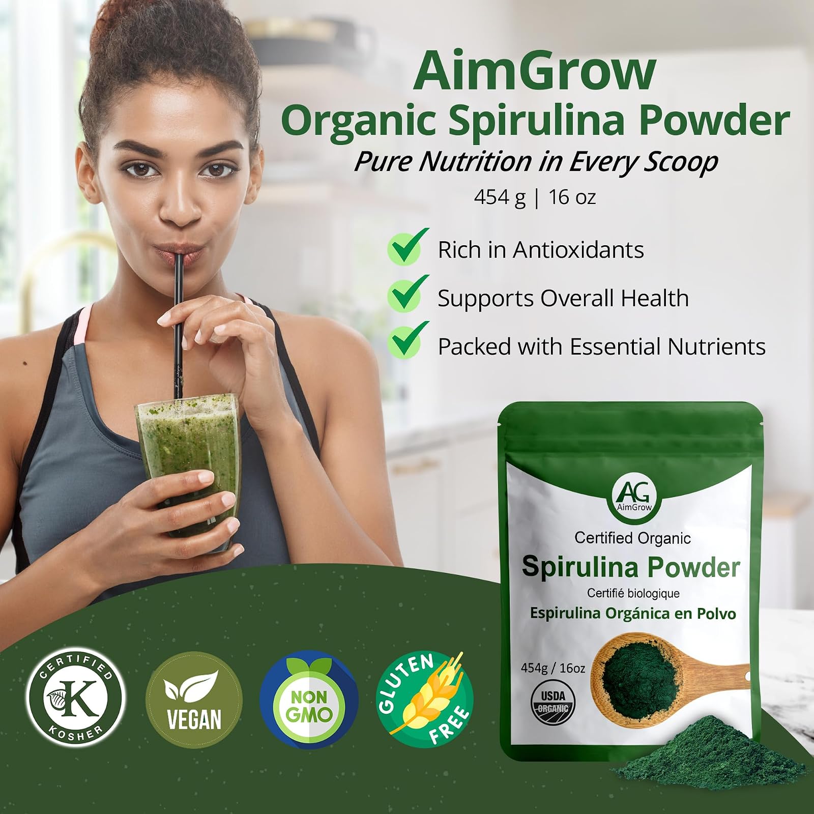 nutritious spirulina powder for energy