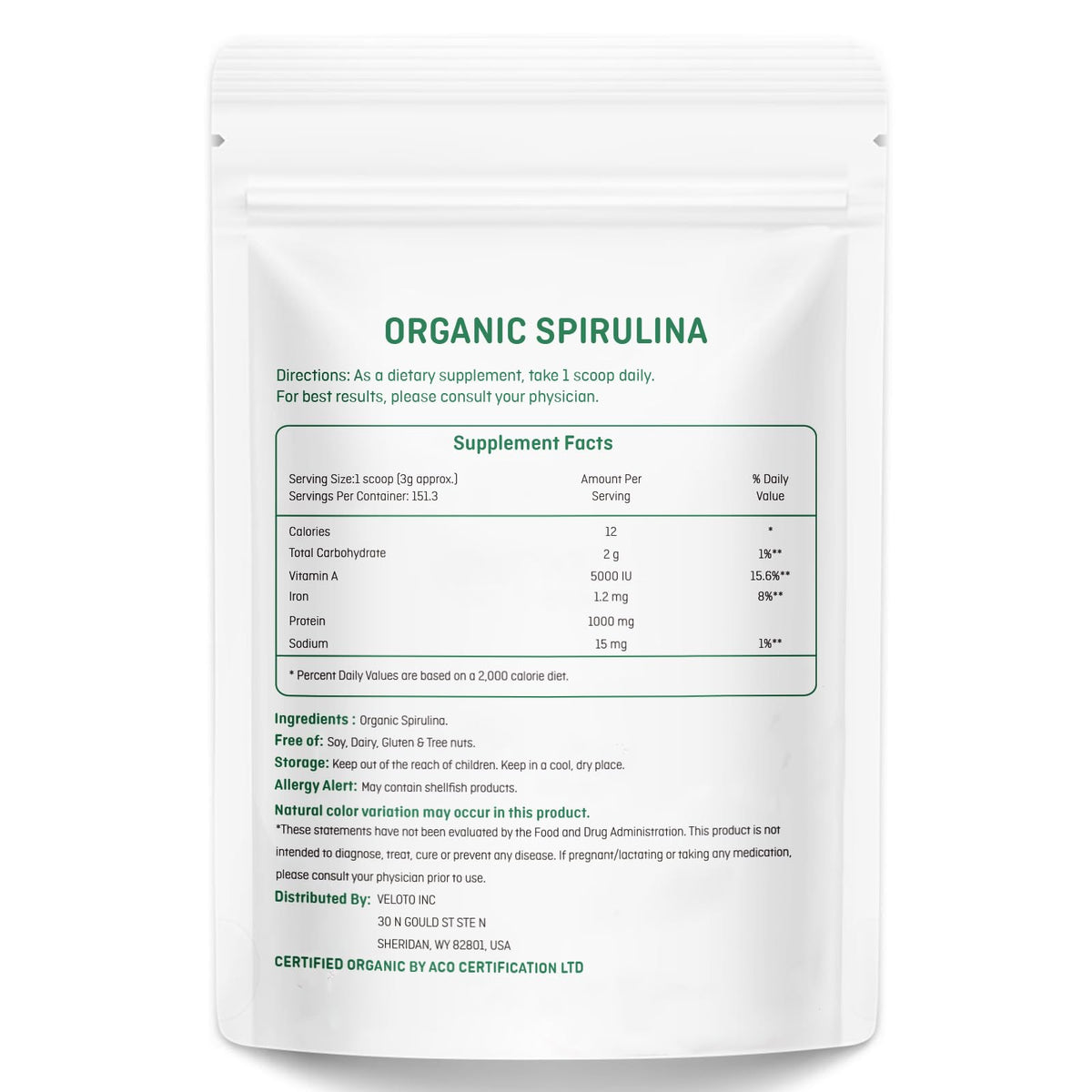 nutritious spirulina powder for smoothies