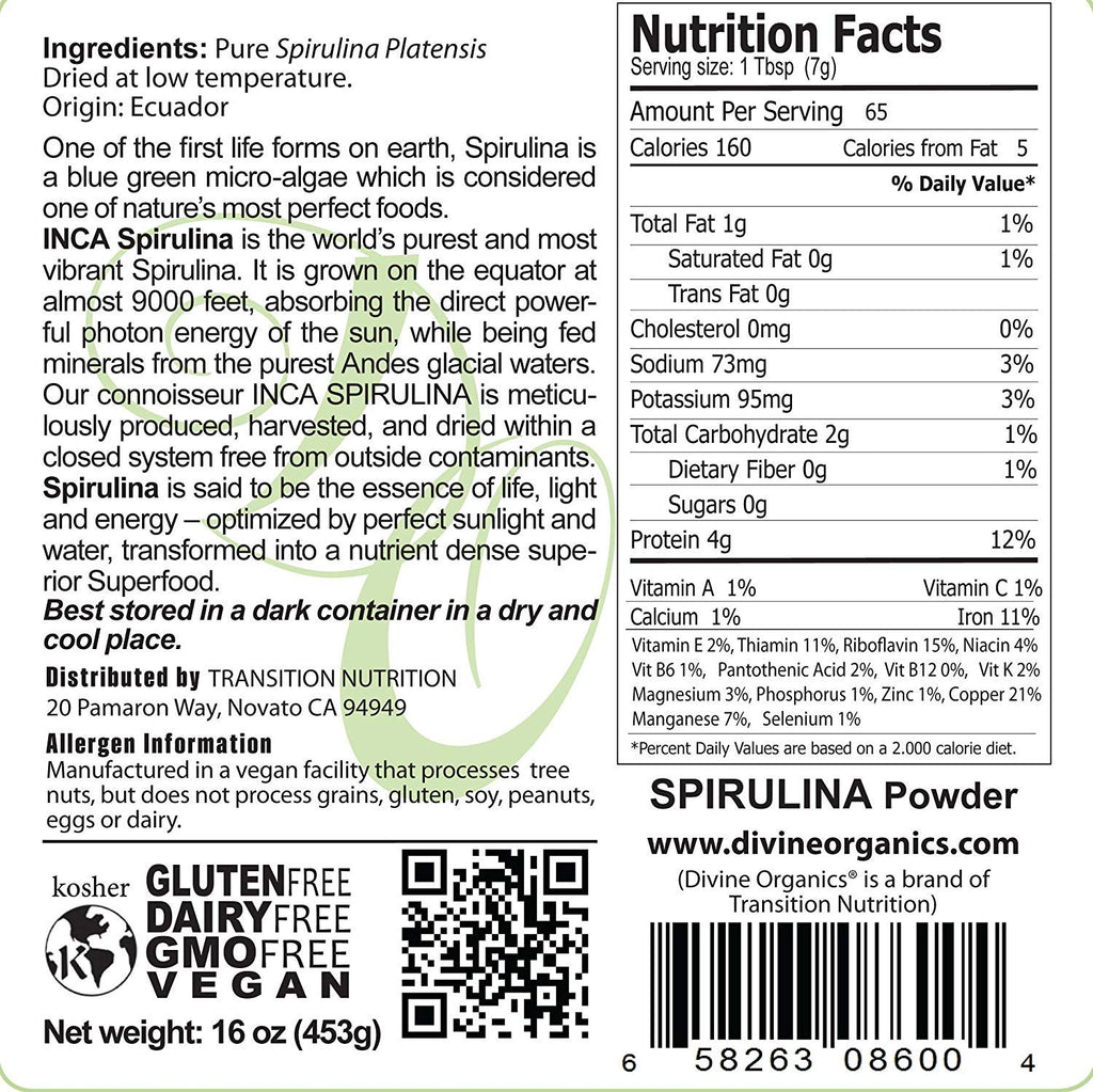 nutritious spirulina superfood powder