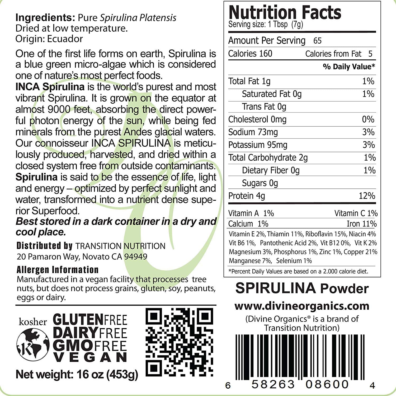 nutritious spirulina superfood powder