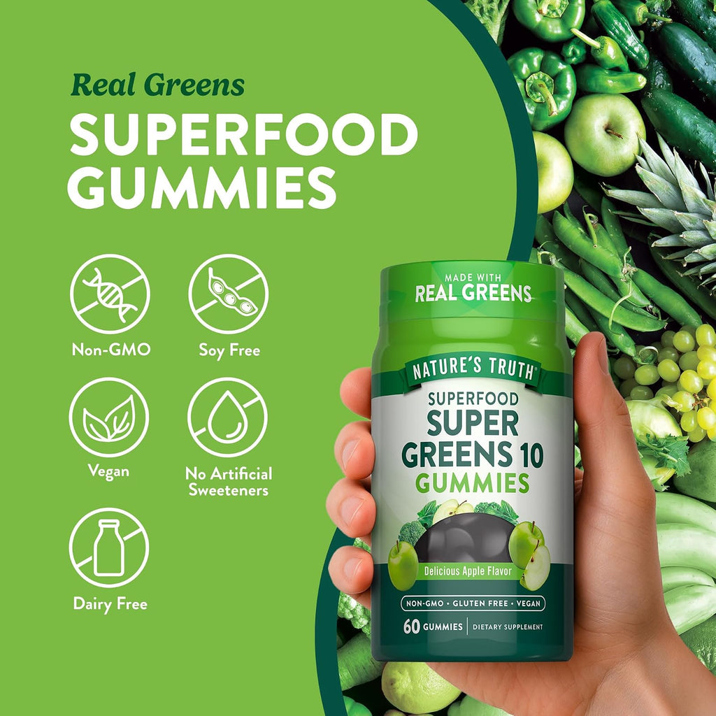 Nutritious super greens gummy supplements