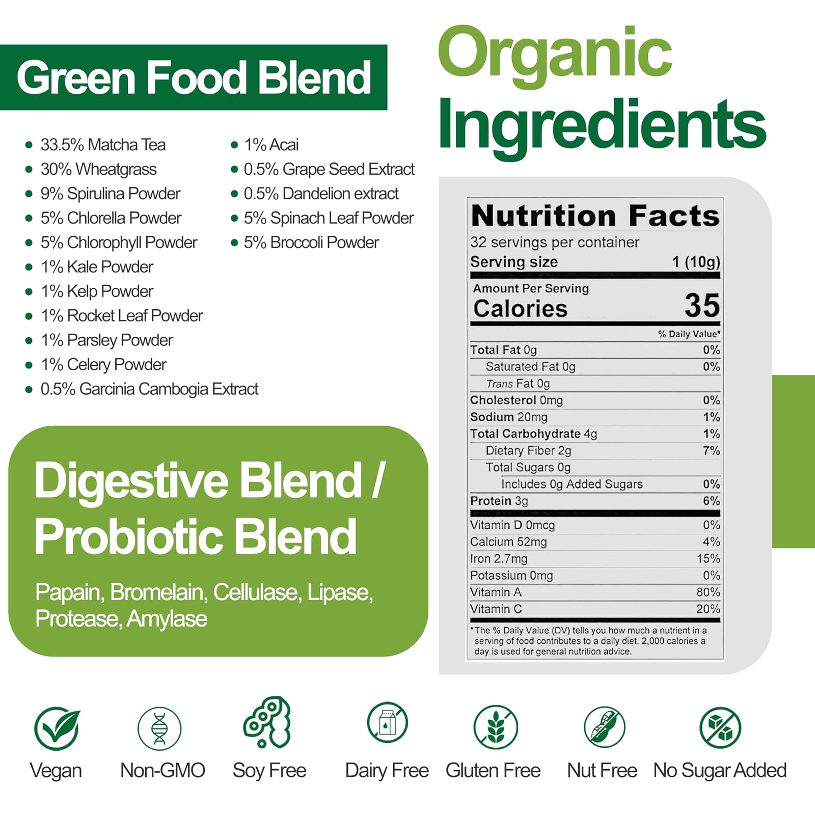 nutritious super greens powder supplement