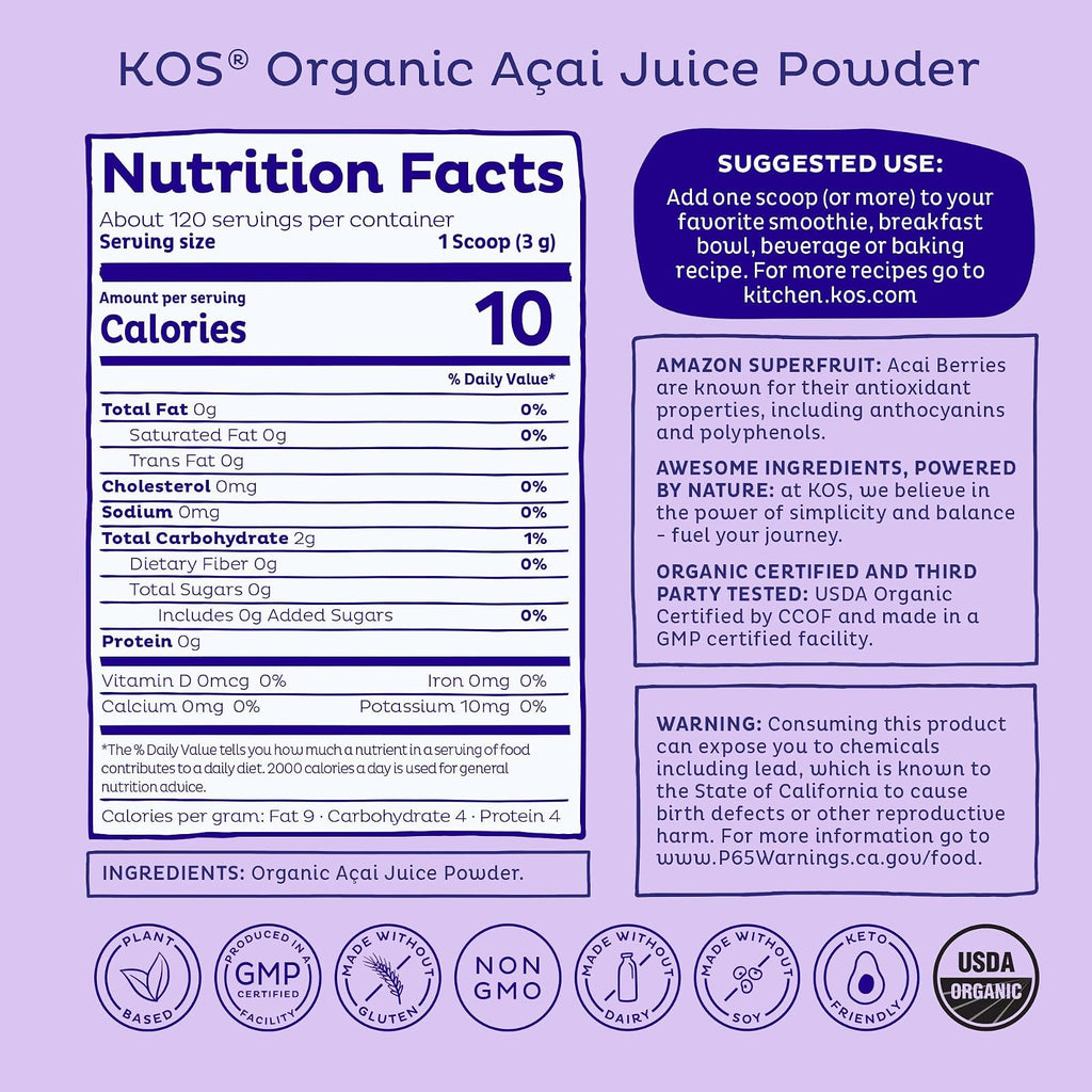 nutritious superfood acai juice powder