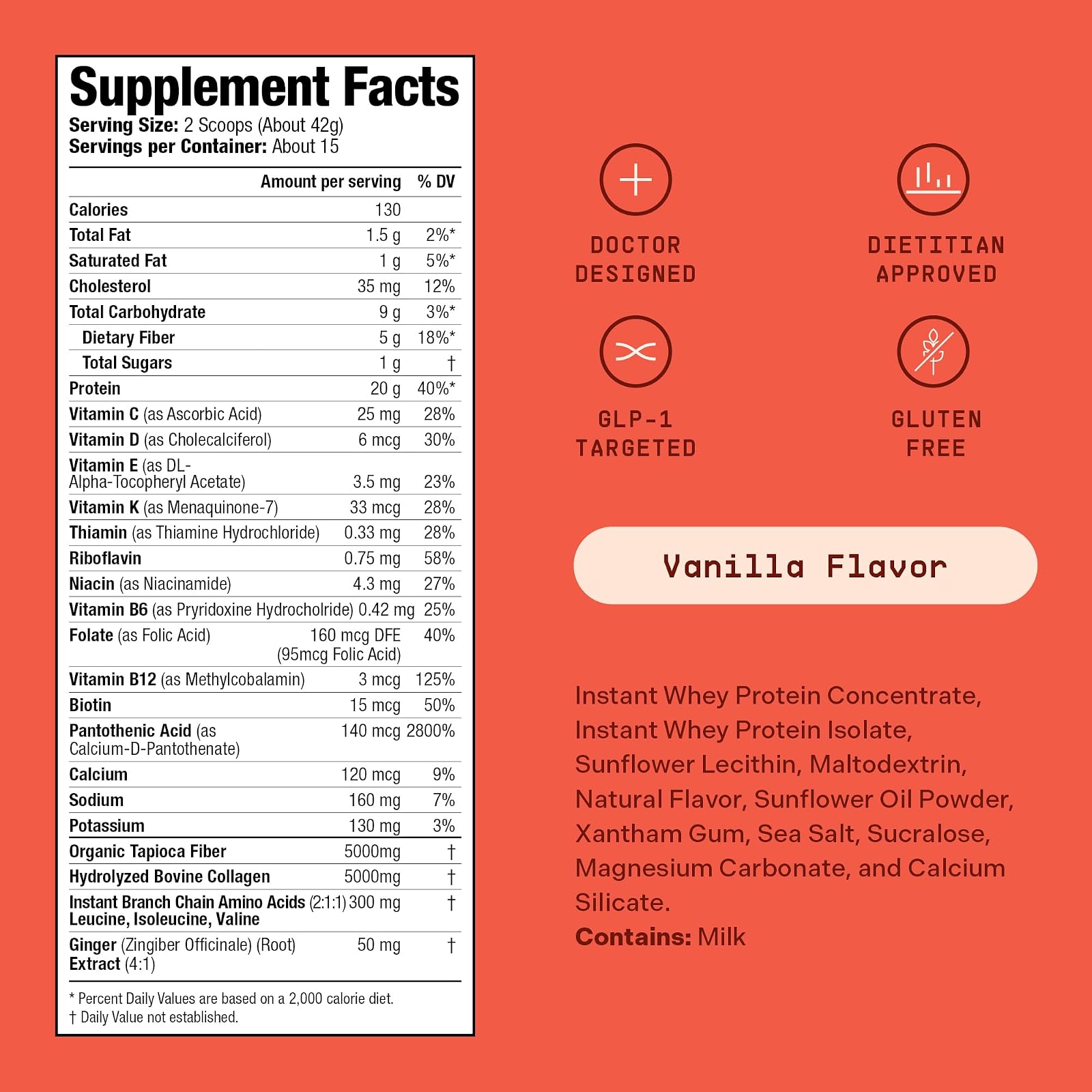 nutritious vanilla protein shake pack