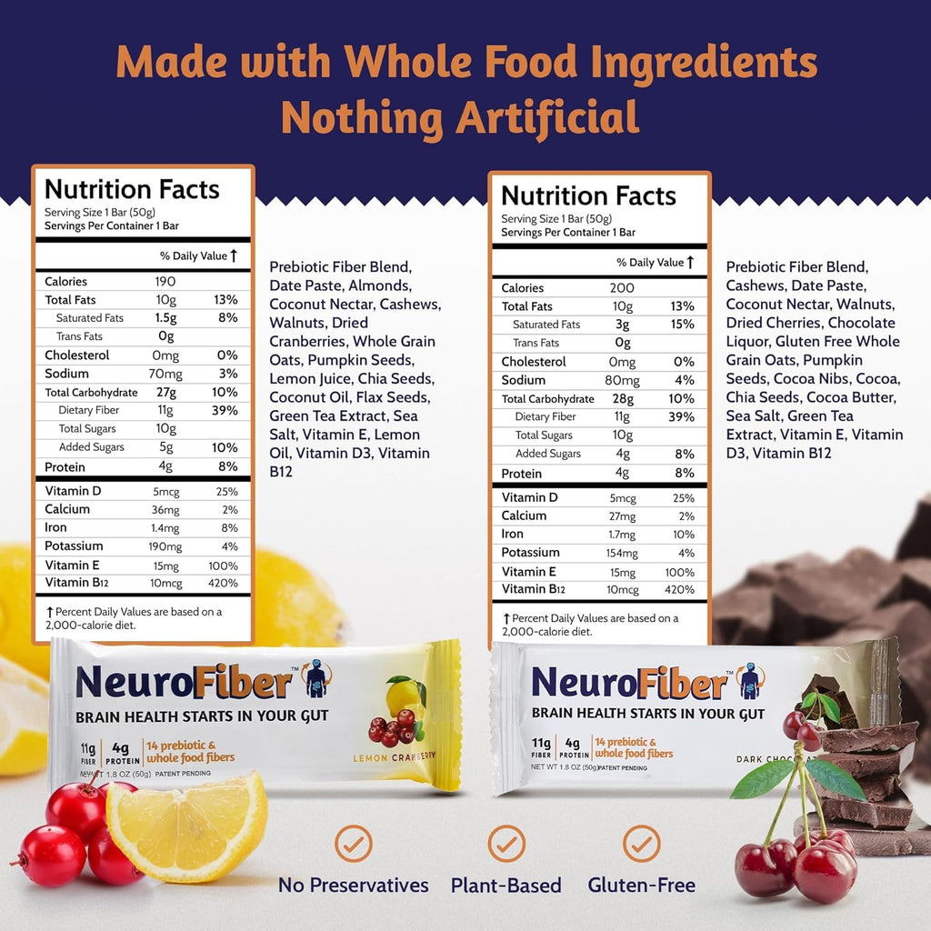 Nutritious whole food fiber bars