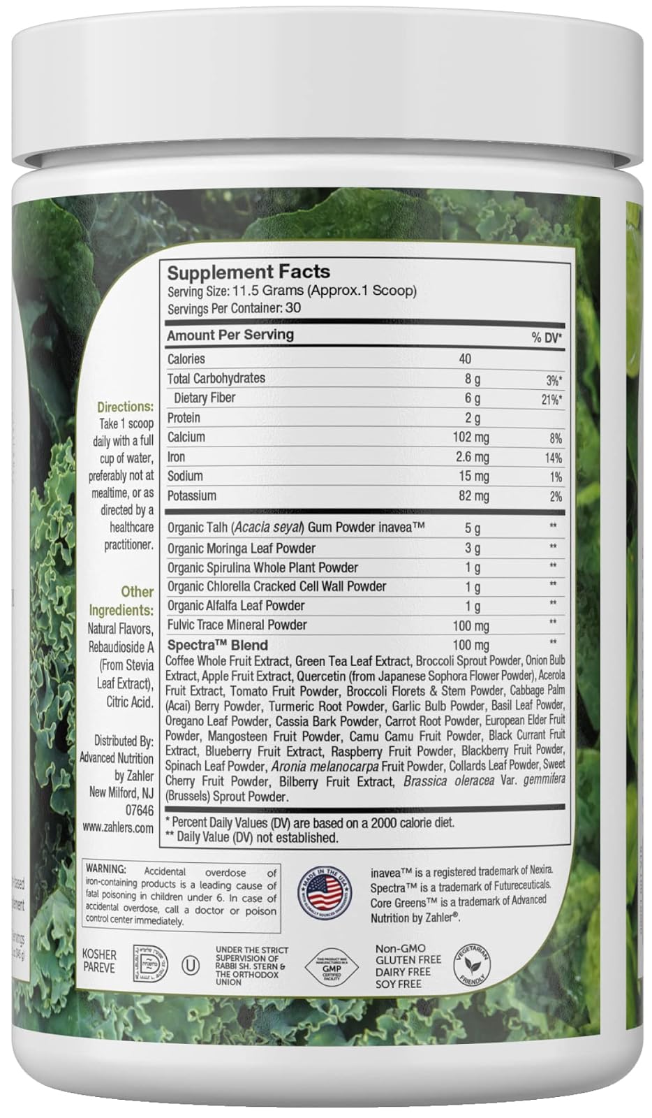 nutritious Zahler superfood powder blend